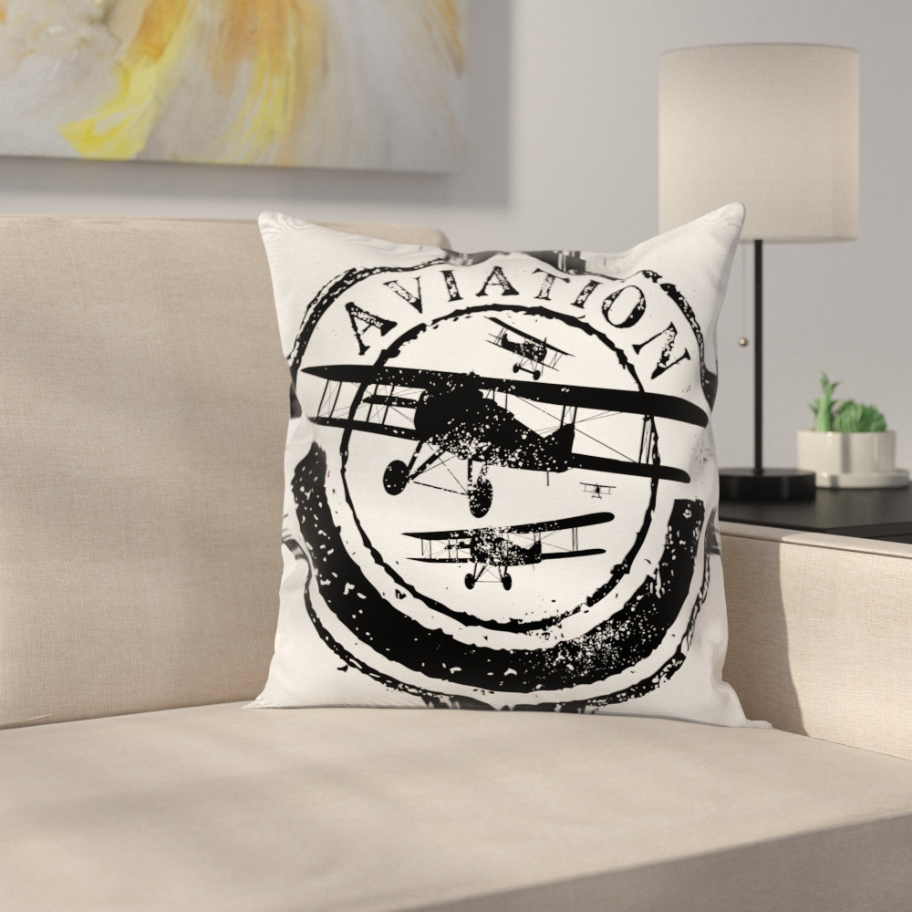 Ambesonne Vintage Airplane Aviation Retro Square Pillow Cover & Reviews ...