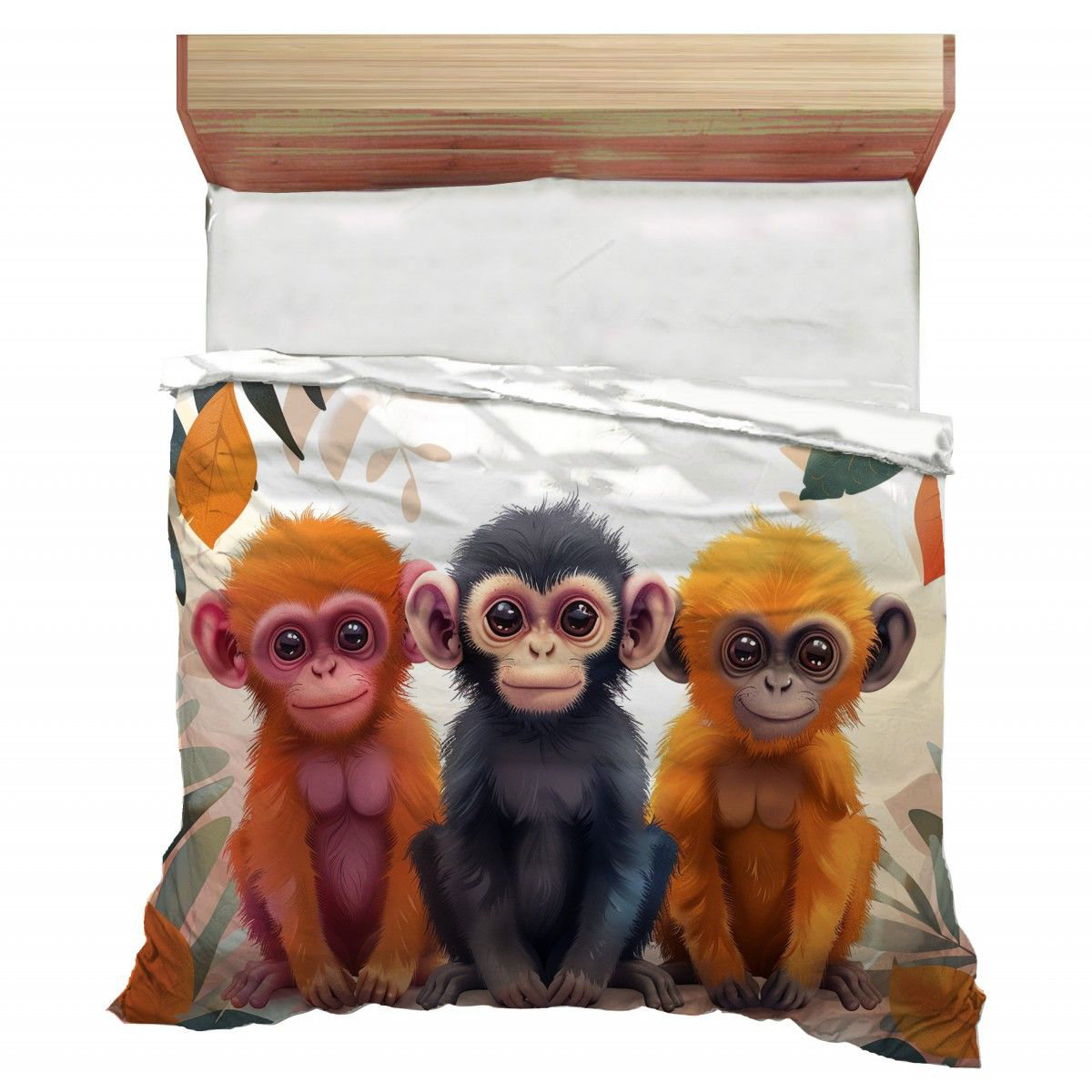 VisionDecor Monkey Trio Bedding Animal Comforter Playful Mood 12260 ...