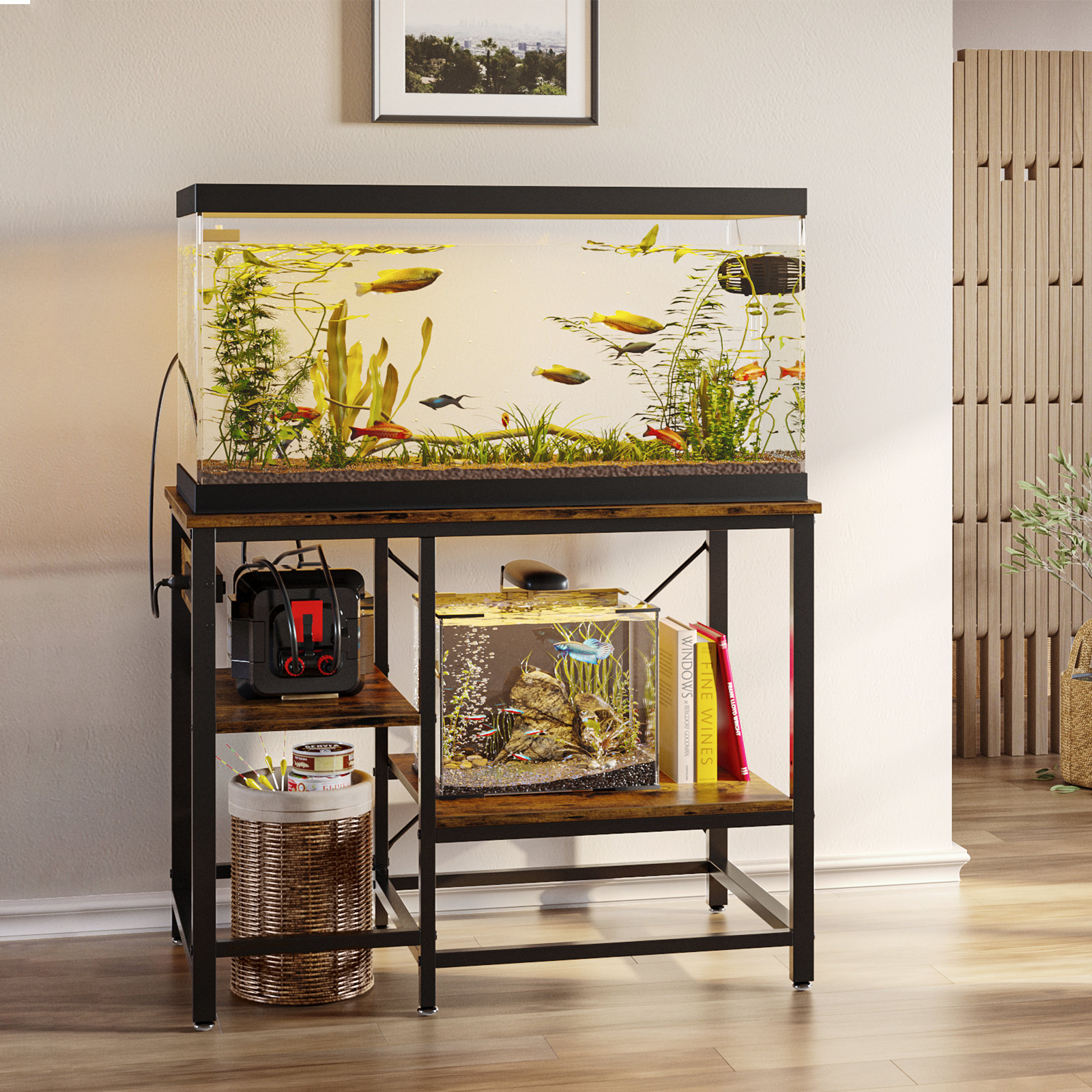 Tucker Murphy Pet™ Rectangle Aquarium Stand With Adjustable Shelves ...