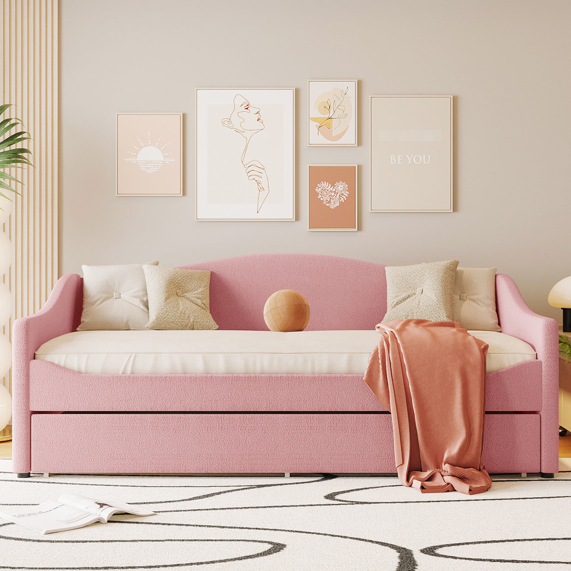 Lark Manor™ Fleece Upholstered Daybed With And Trundle - A Comfortable ...