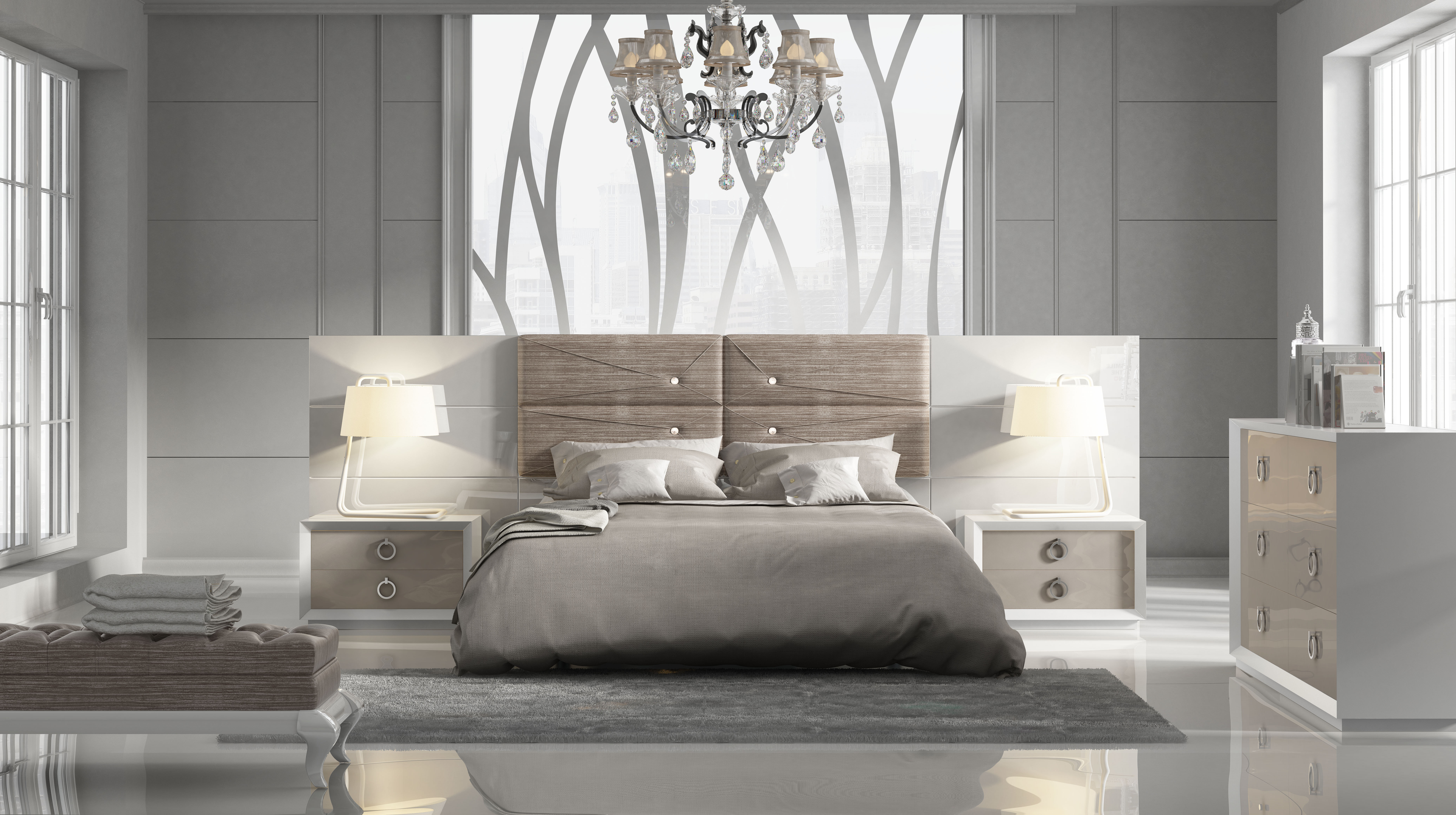 Everly Quinn Burcott Solid Wood Upholstered Standard 3 Piece Bedroom ...