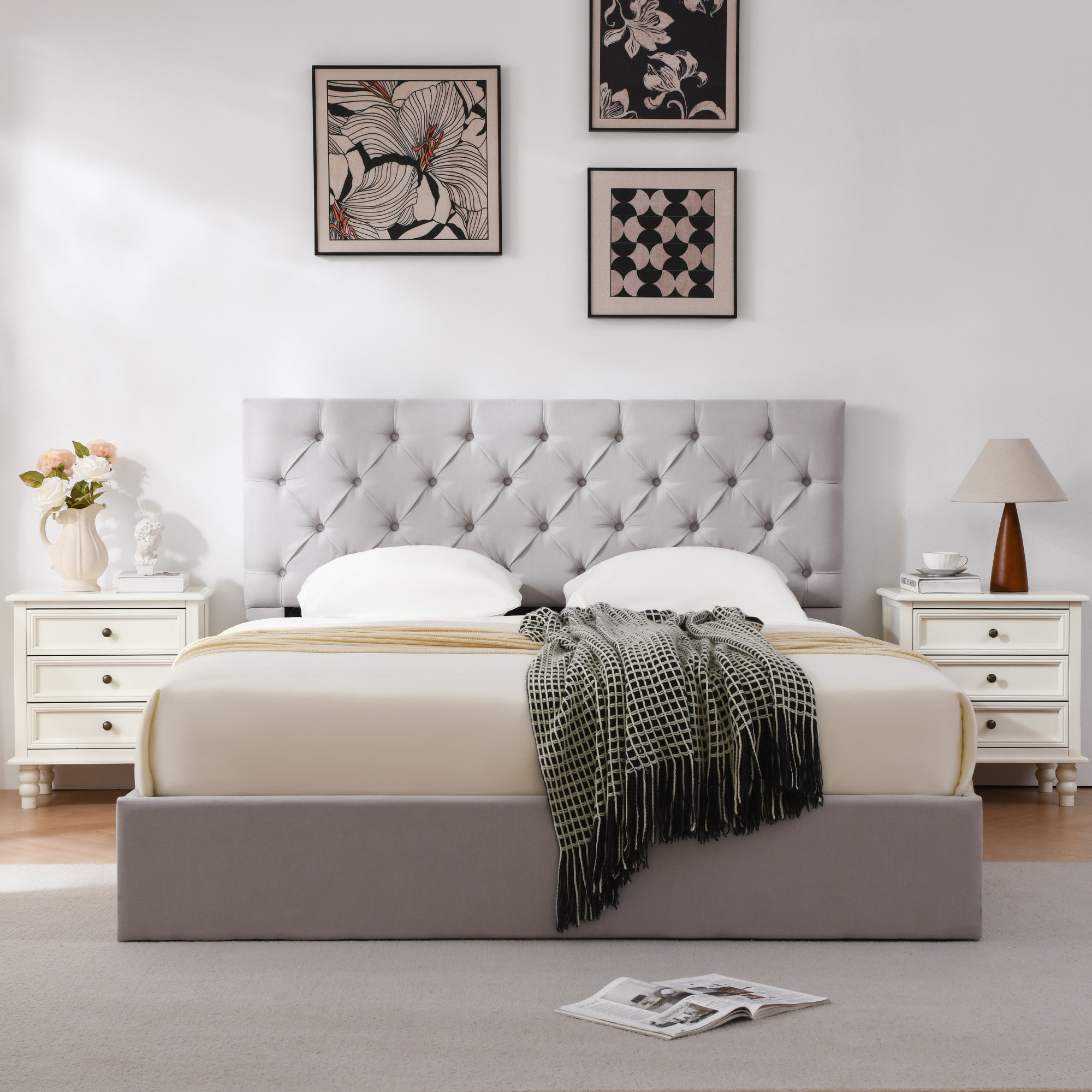 Latitude Run® Arcadia Hydraulic Lift Up Storage Upholstered Platform ...