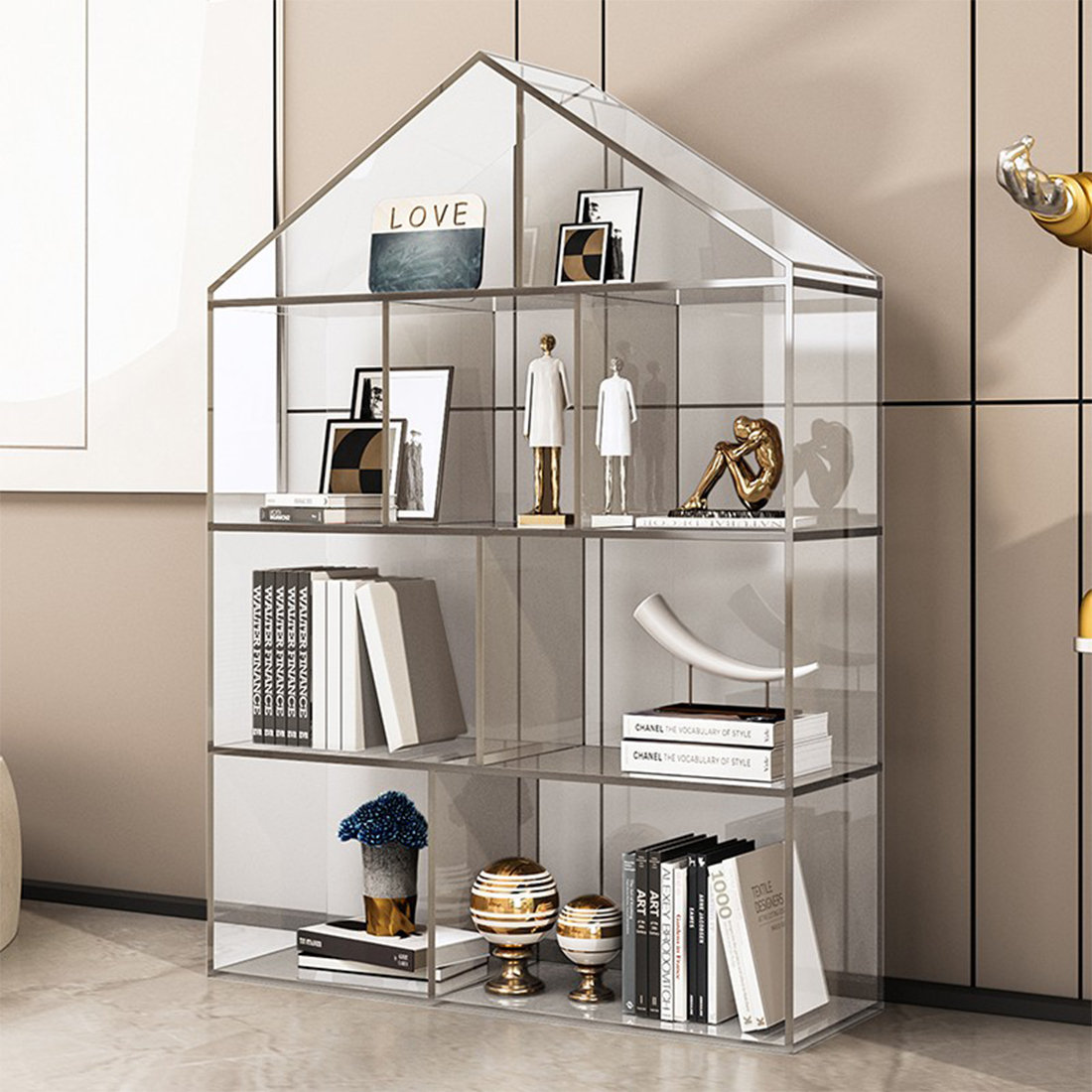 Wrought Studio Nordic-style transparent acrylic bookshelf - Wayfair Canada