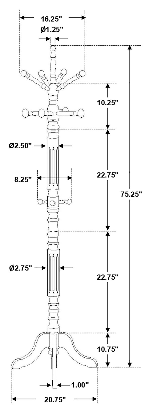 Astoria Grand Marriott Solid Wood Freestanding 11 - Hook Coat Rack ...