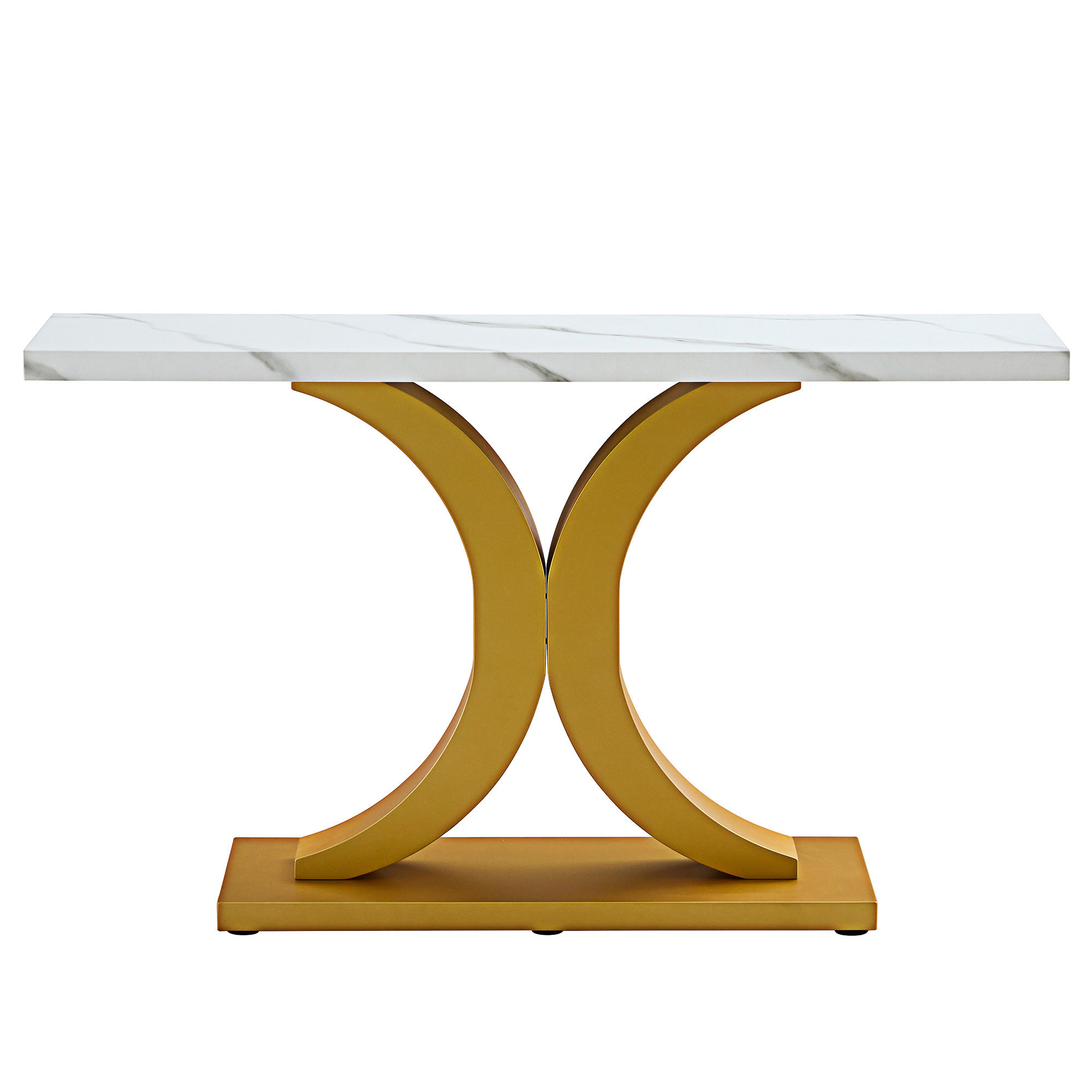 Mercer41 A Modern Minimalist Style Foyer Table With White Tabletop ...