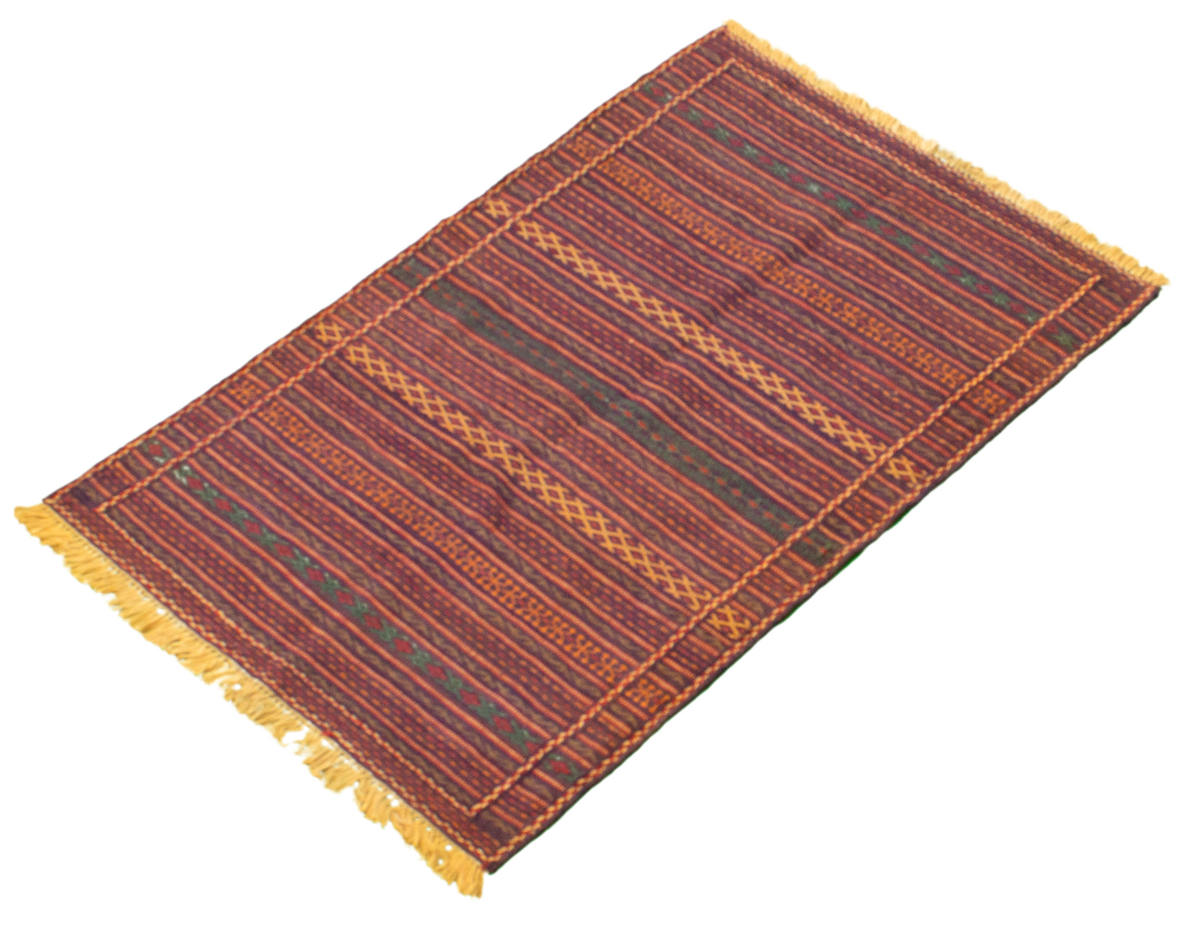 Foundry Select Handmade Kilim Wool Slate Blue/Purple Rug | Wayfair