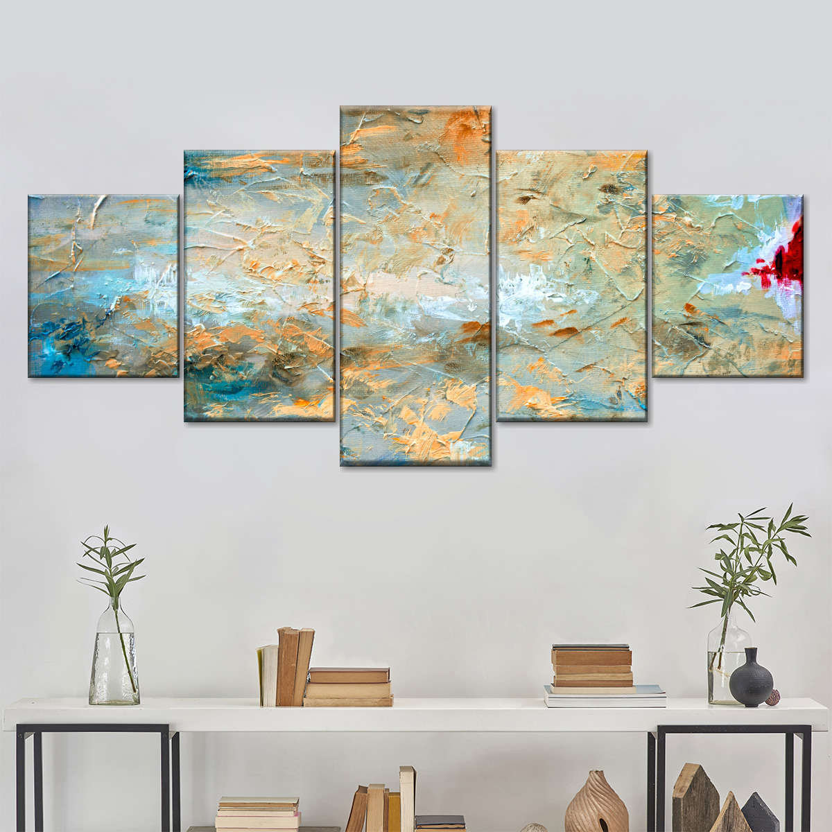 Wrought Studio™ Abstract Strokes Wall Art Multi Piece Canvas Print On ...