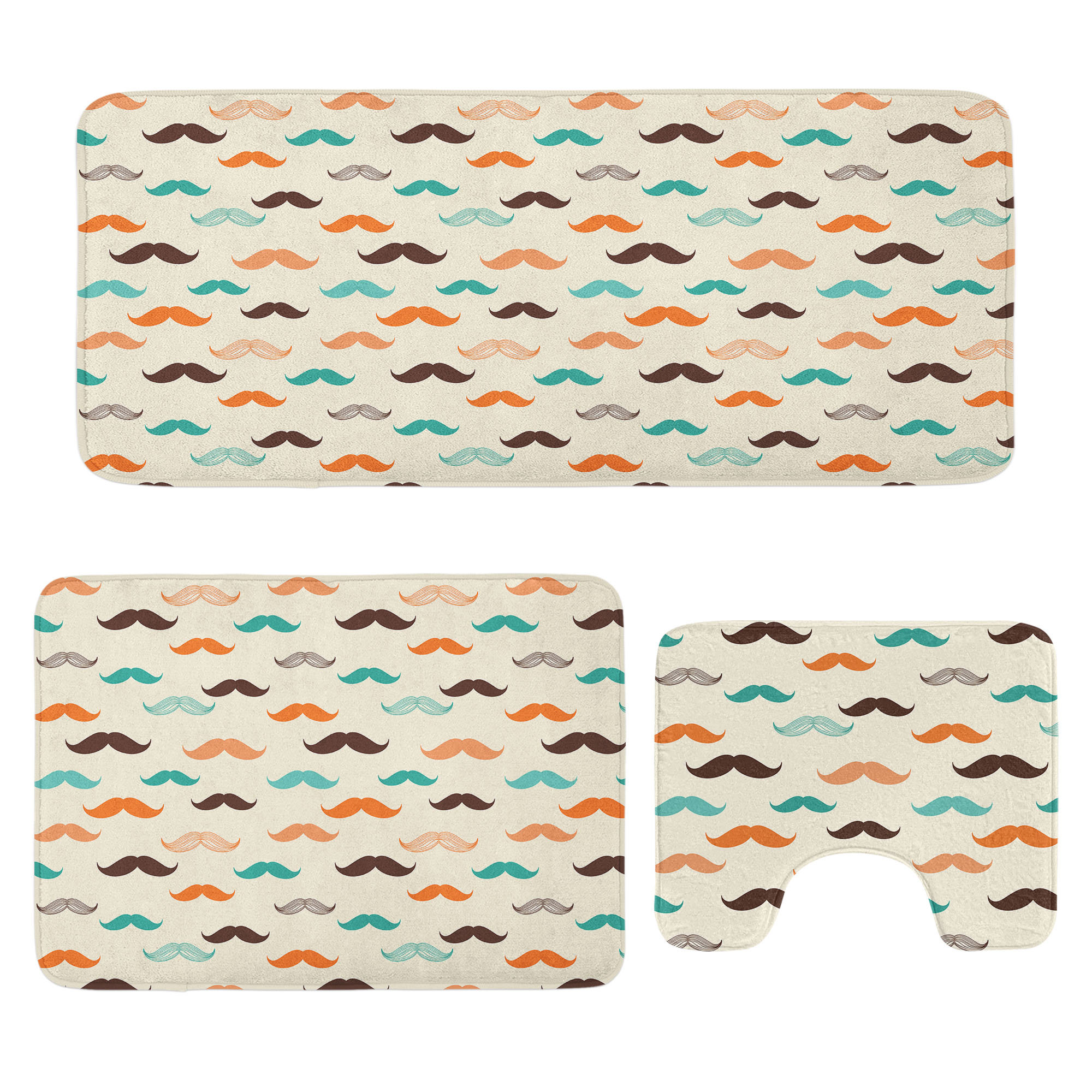 Latitude Run® Indie Bathroom Rug Set 3 Pieces U-Shape & Rectangle Mats ...