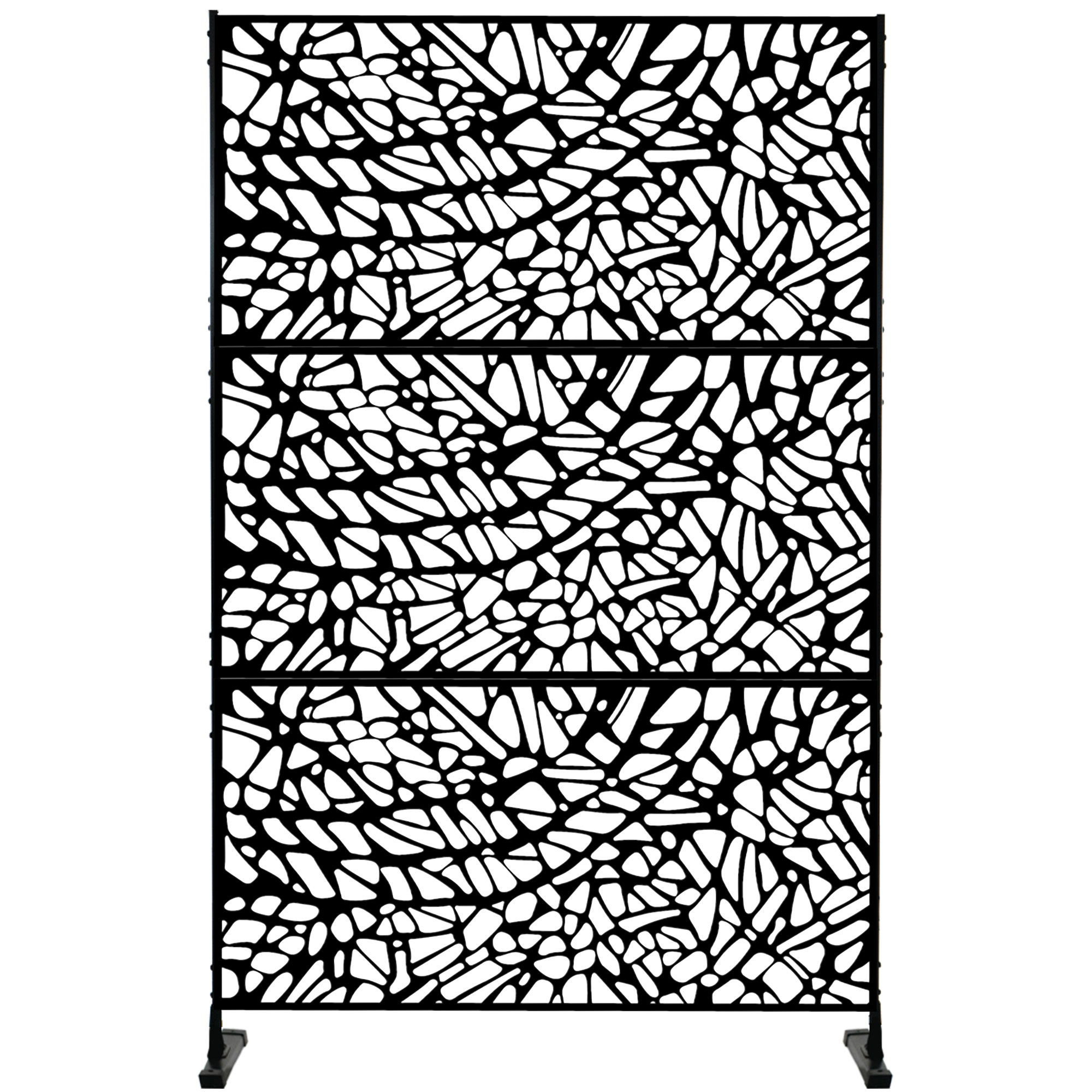 Kozyard Metal Privacy Screen Decorative Outdoor Divider with Stand ...