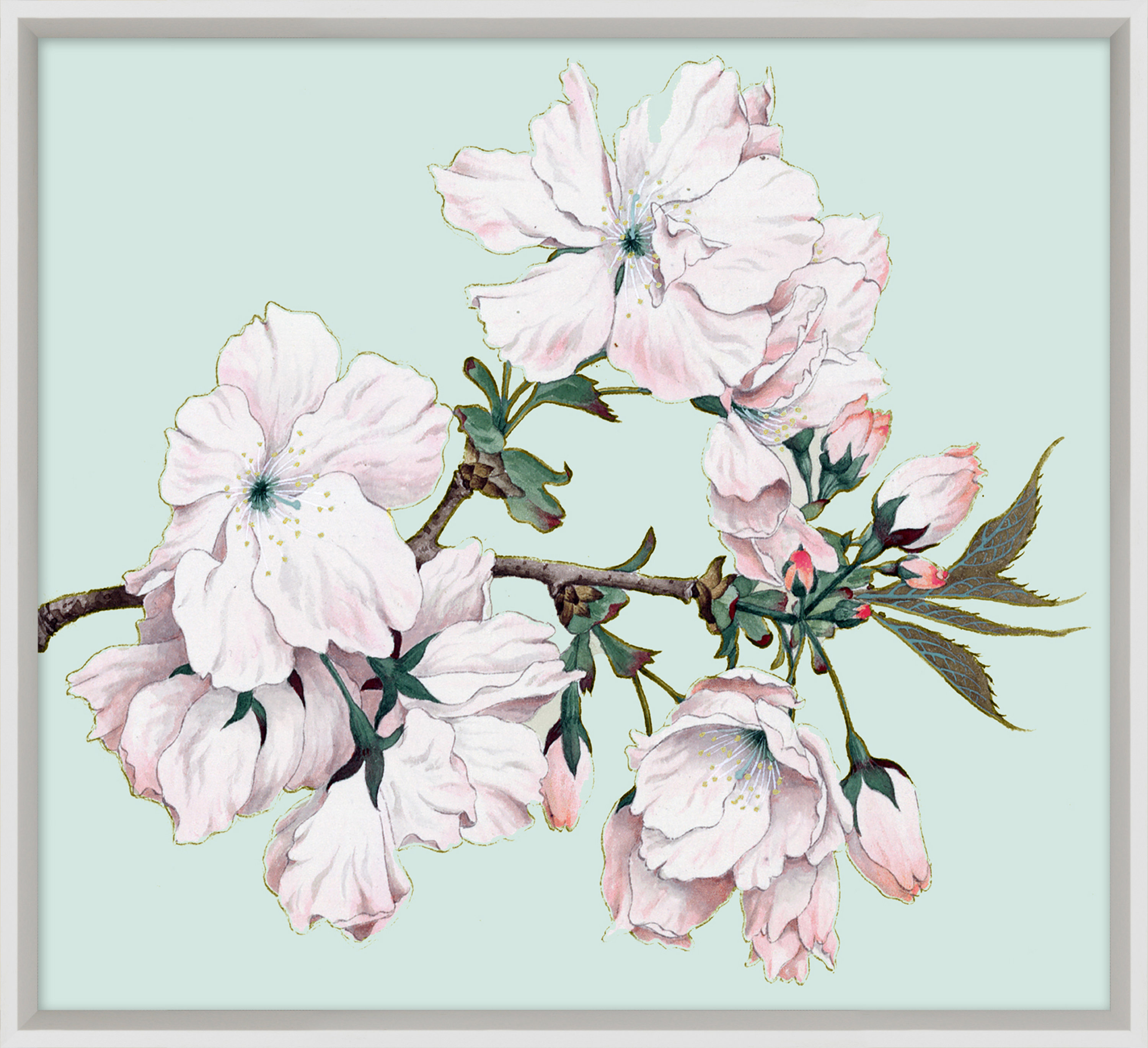 Wendover Art Group Powder Blue Blossom 1 - Picture Frame Painting | Wayfair