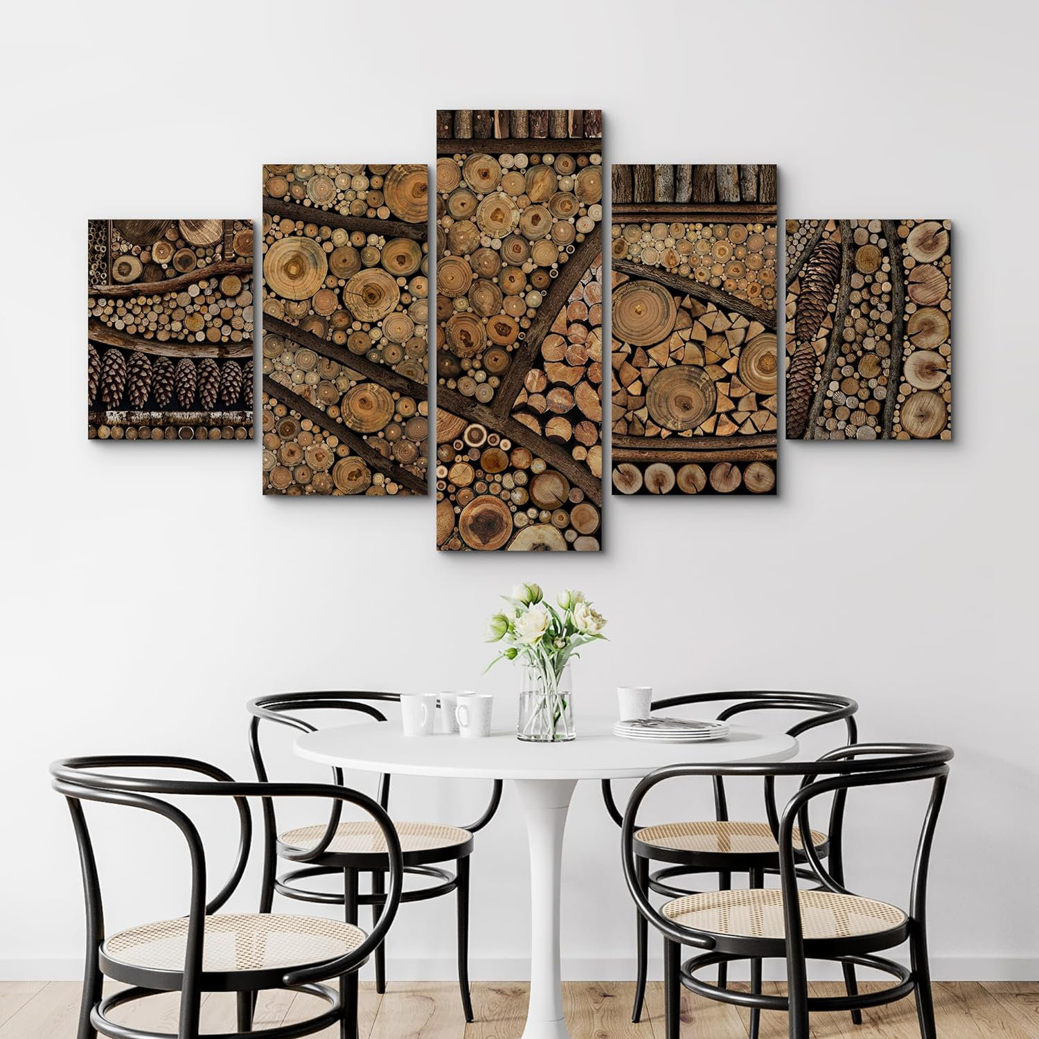 IDEA4WALL Brown Wood Collages Farmhouse Cabin Decor Rustic Picture ...