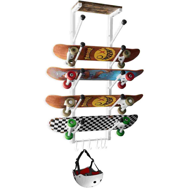 Latitude Run® Skateboard Rack Wall Mount With Five-Layer Skate Board ...