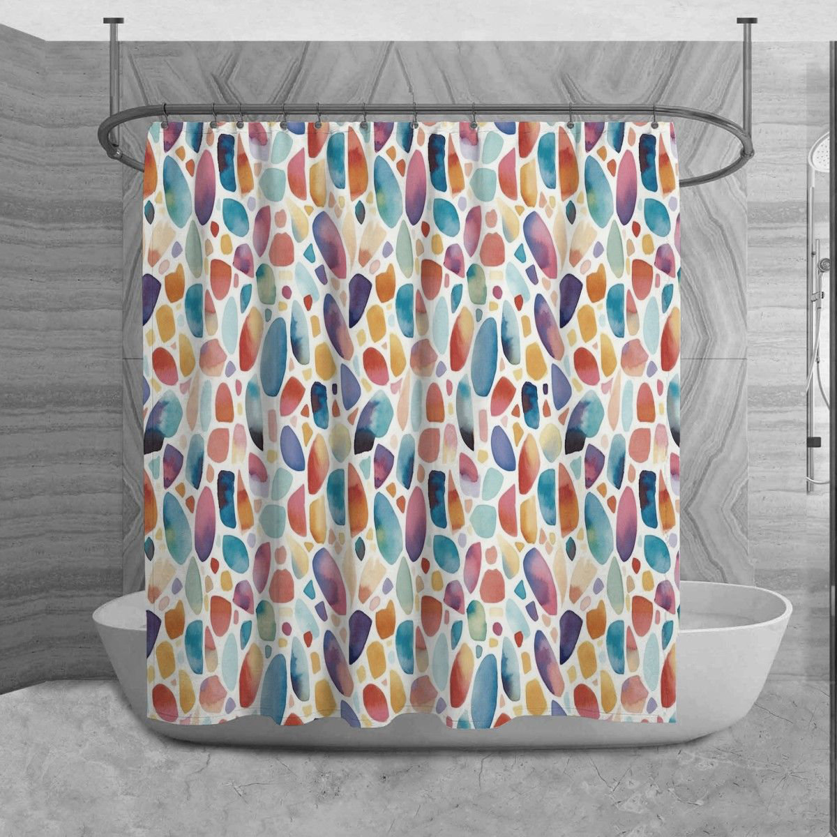 East Urban Home Latner Abstract Shower Curtain | Wayfair
