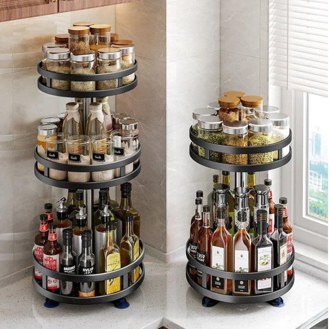Ebern Designs 2-Tier Metal Spice Rack Seasoning Organizer For Table Top ...