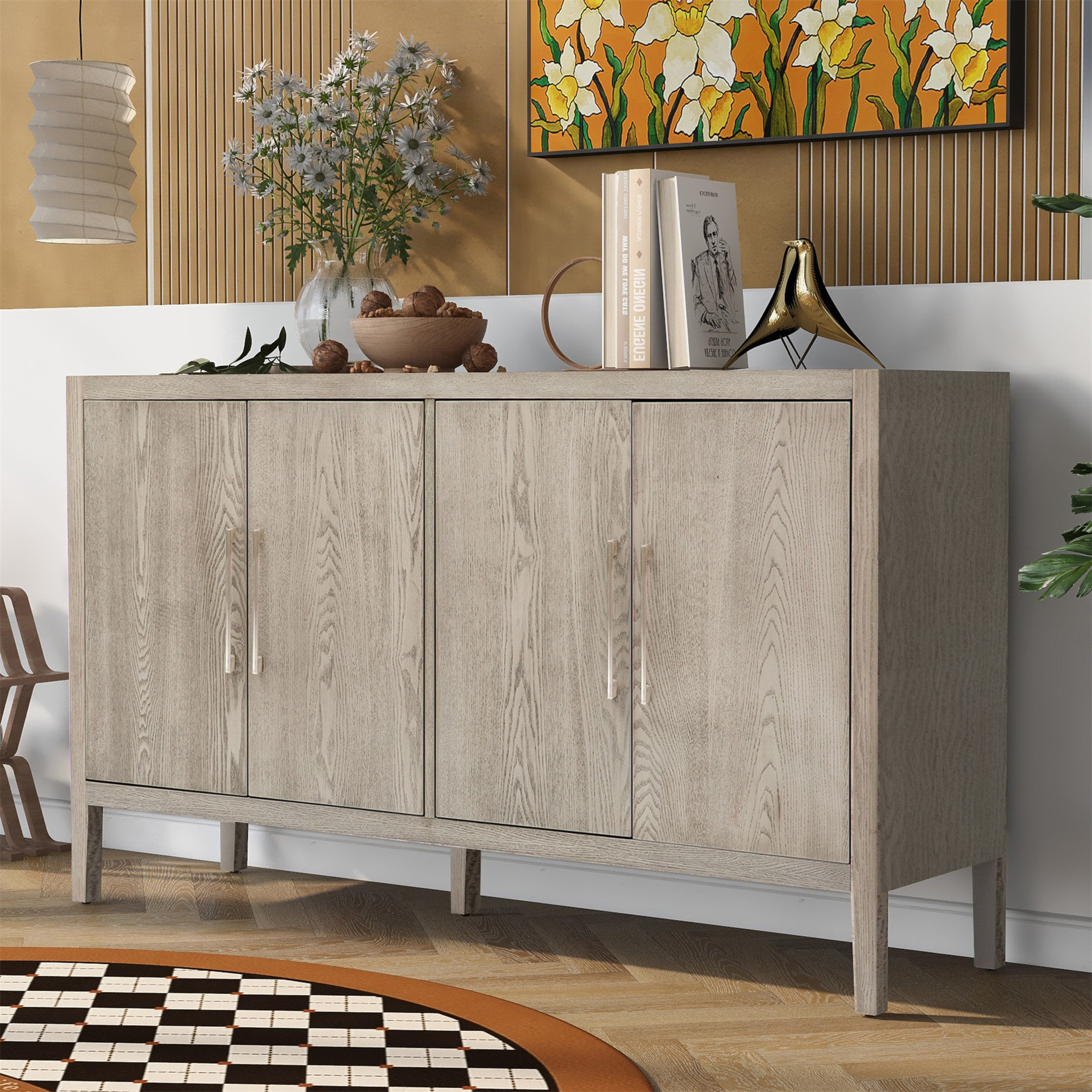 Latitude Run® Michaelena 60" Wide Sideboard,4 Doors Cabinet With 4 ...