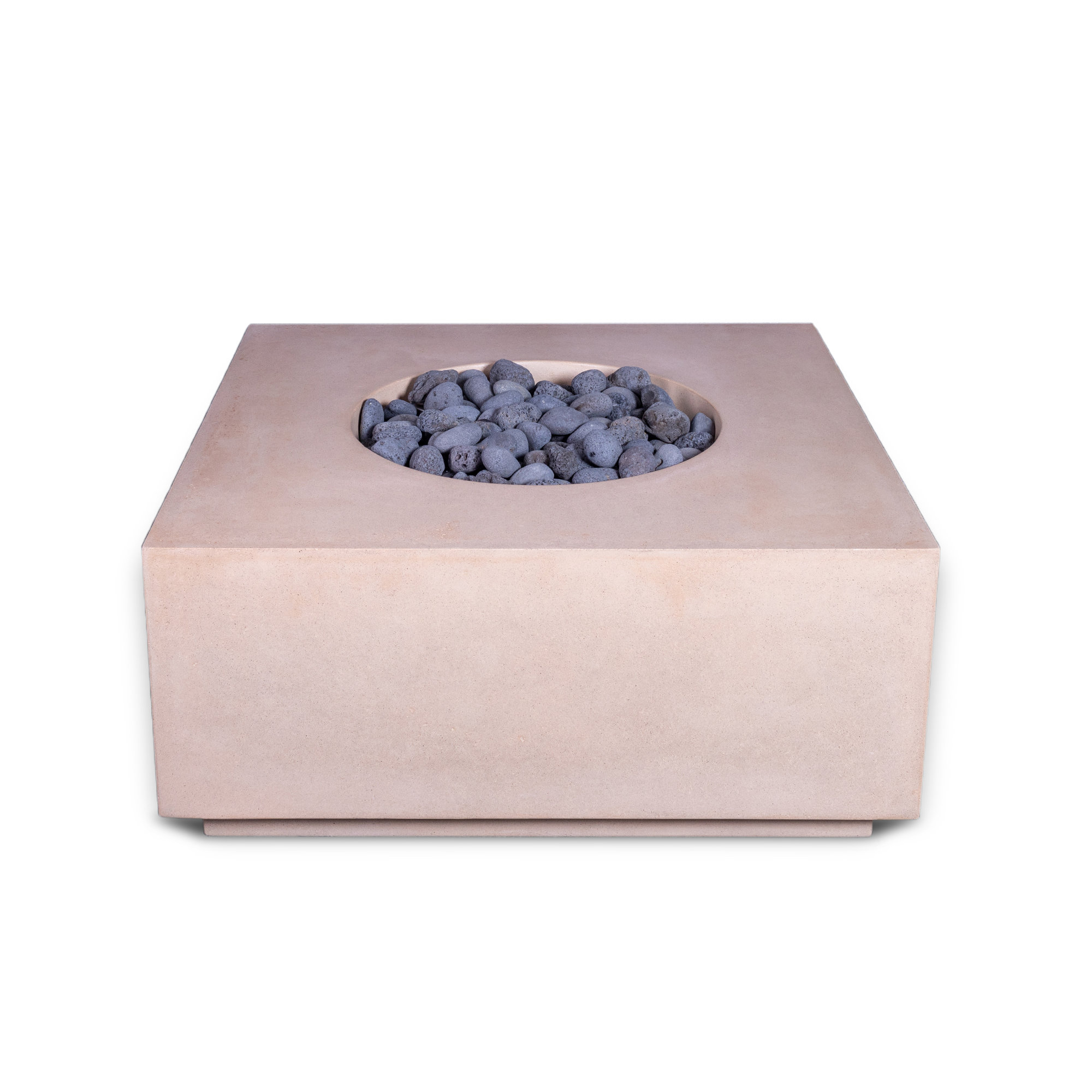 One Stop Outdoor 36" Premium “terra 2" Square Black Concrete Fire Bowl ...