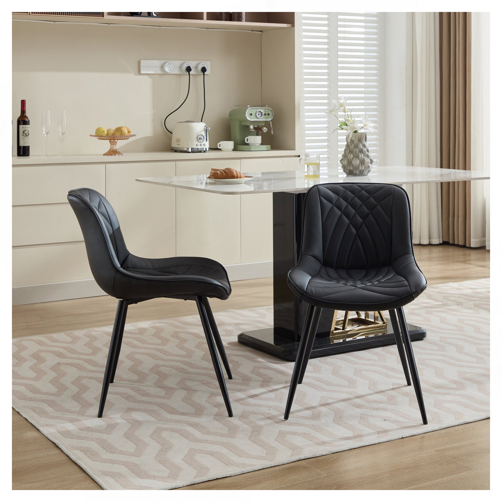 George Oliver Dining Chairs Set Of 2 Mid Century Modern Kitchen Chair ...