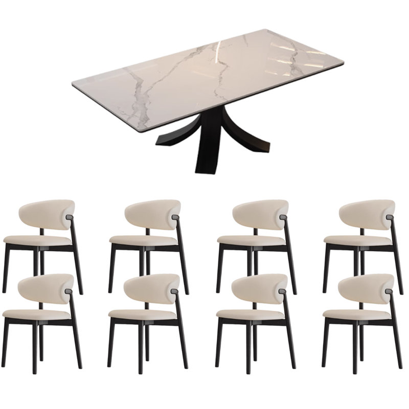 MRzenghong Modern Rock Slab Full Support Dining Table Set | Wayfair