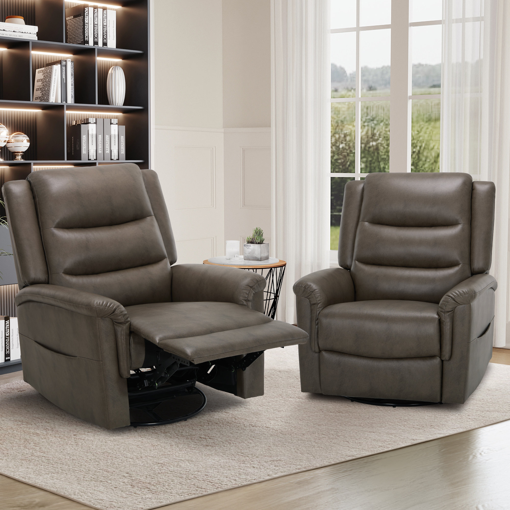 Latitude Run® Classic Manual Rocker Recliner with Full Swivel ...