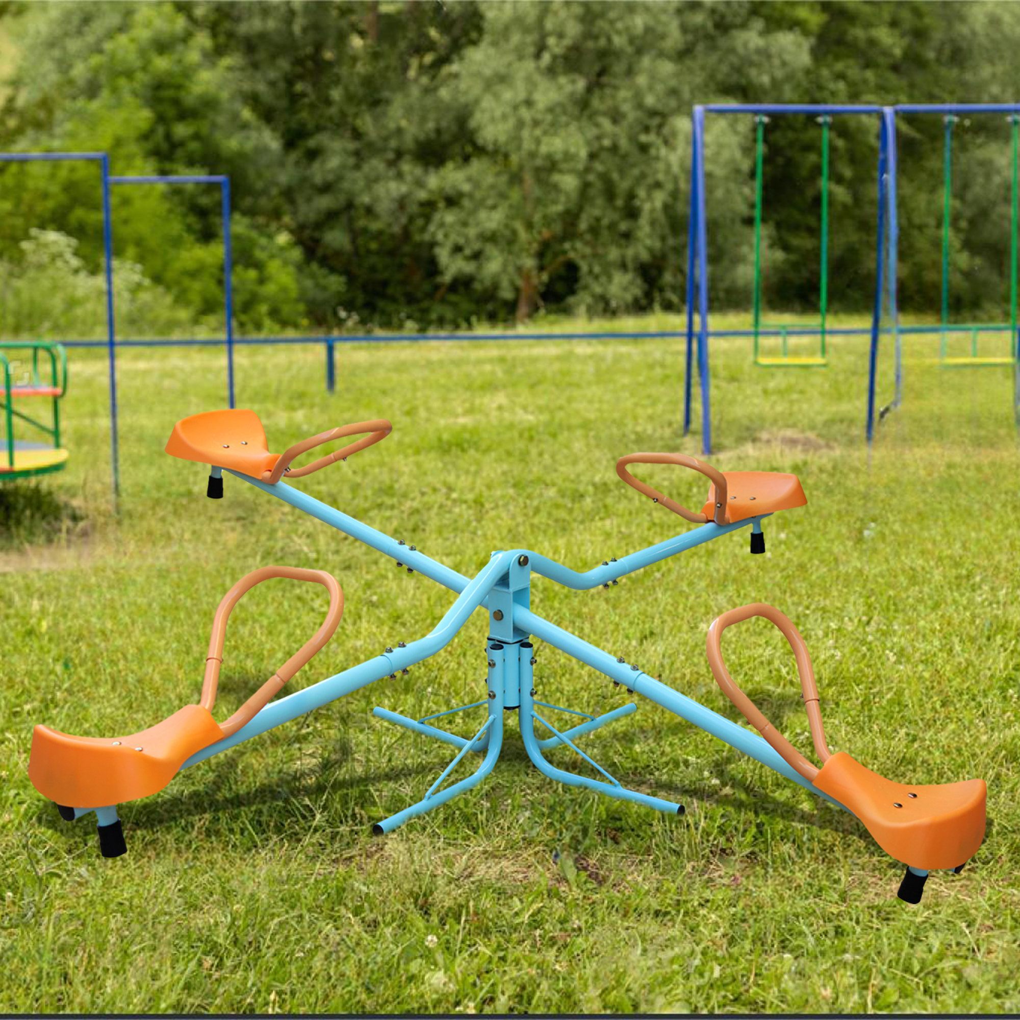 GOGEXX 4 Seat Plastic Spinning Teeter Totter | Wayfair