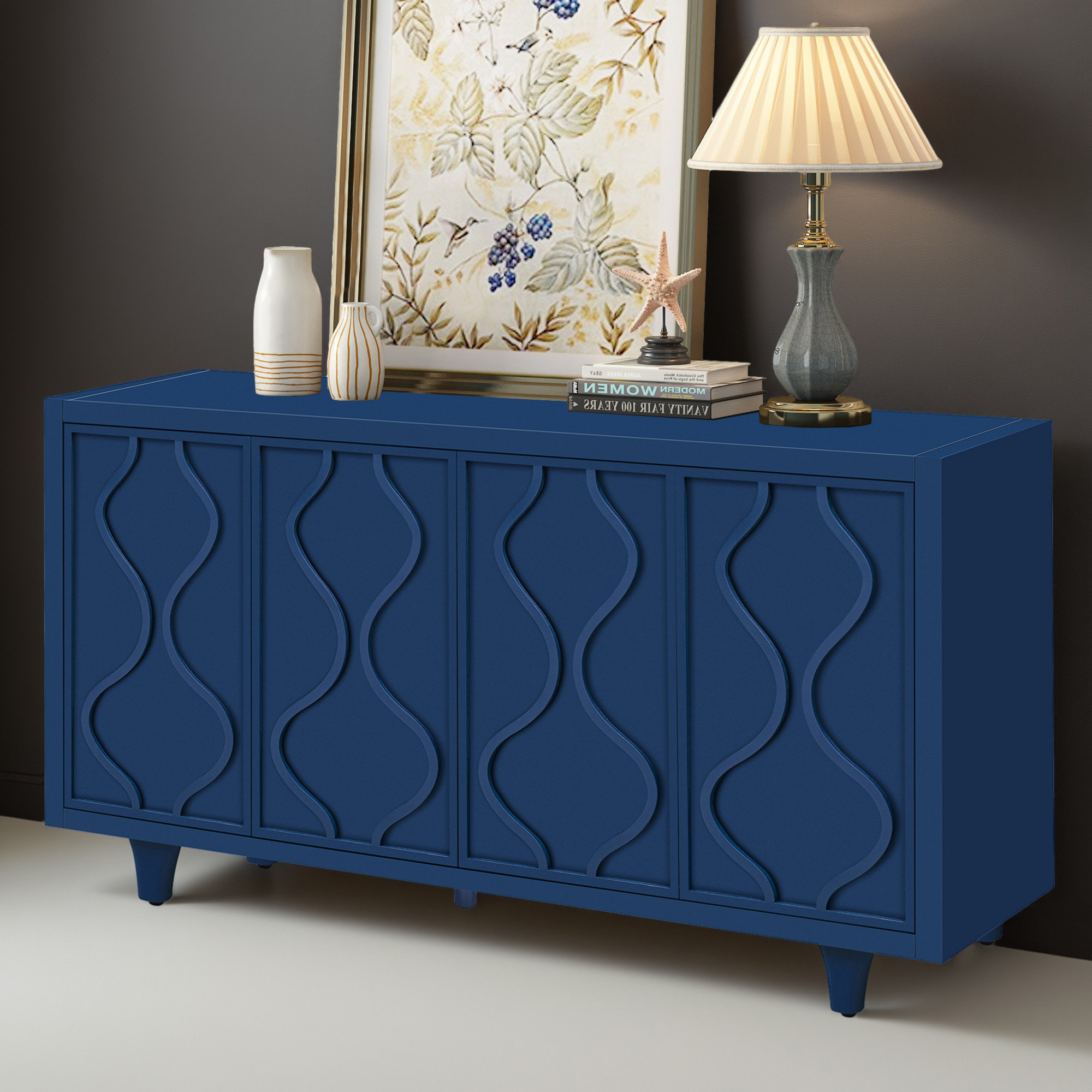 Red Barrel Studio® 60" Kitchen Storage Sideboard Buffet Cabinet Console ...