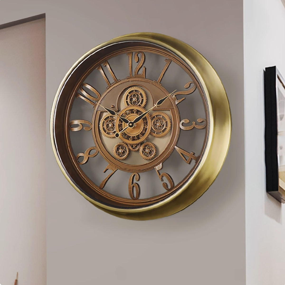 Williston Forge 18.9"Retro Gold Metal ABS Plastic Digital Clock ...