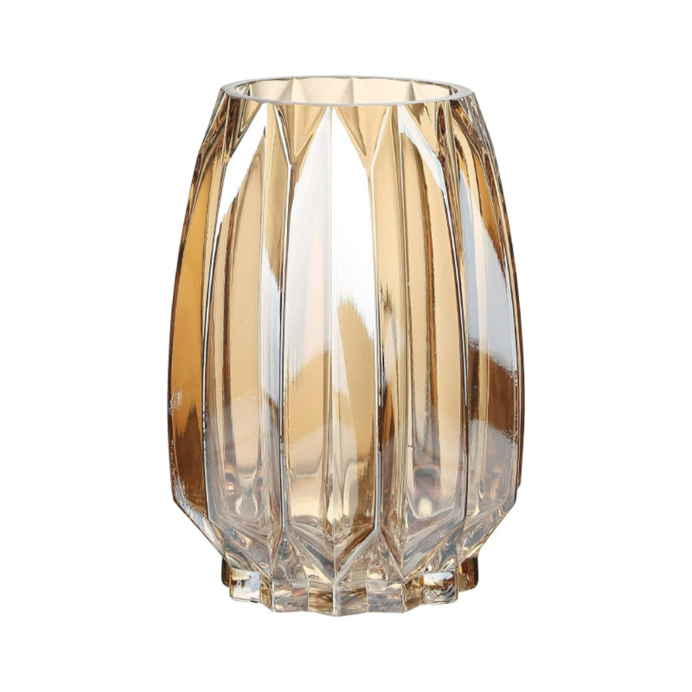 Wrought Studio Ribbed Glass Receptacle For Flowers | Wayfair