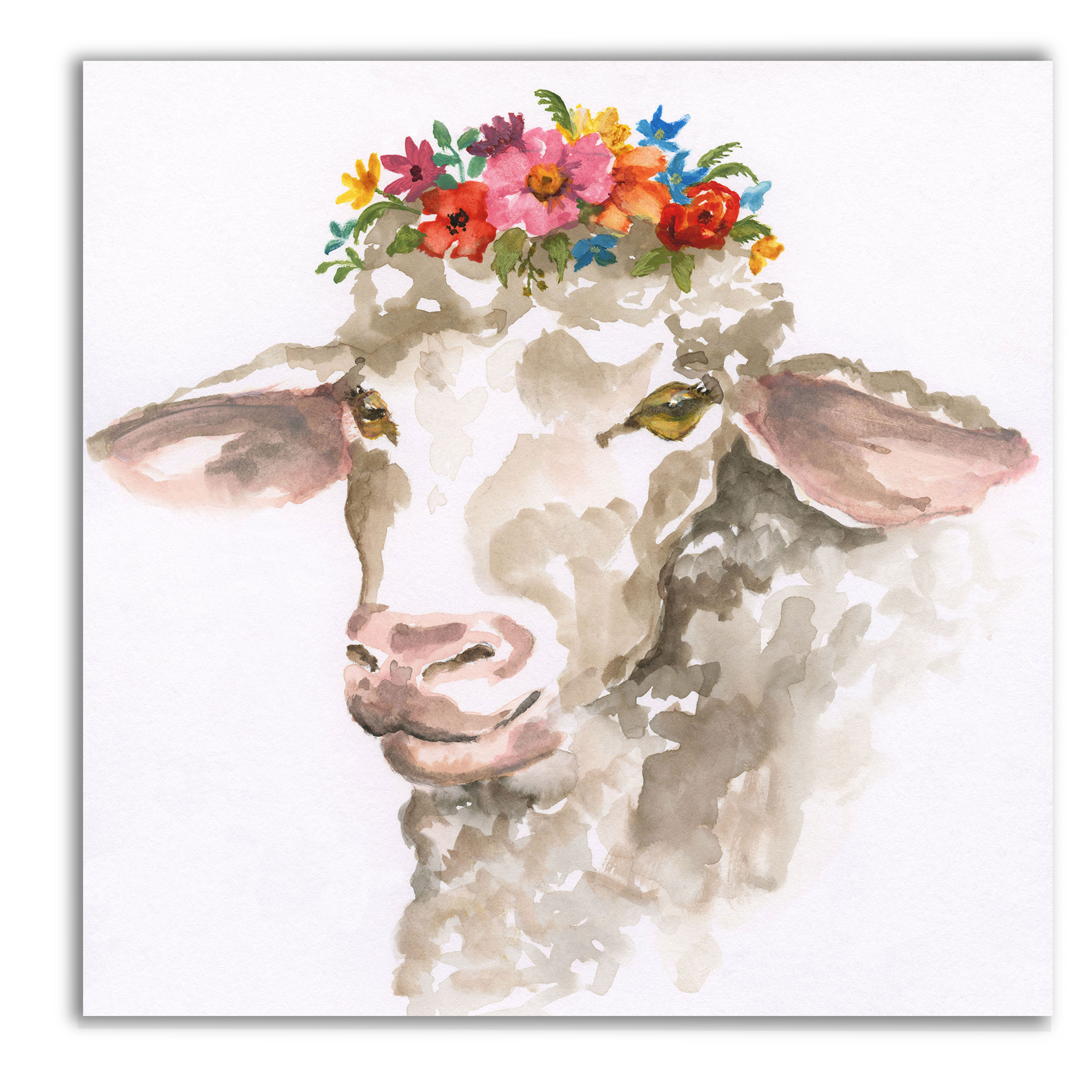 Gracie Oaks " Princess Sheep " Painting Print & Reviews | Wayfair