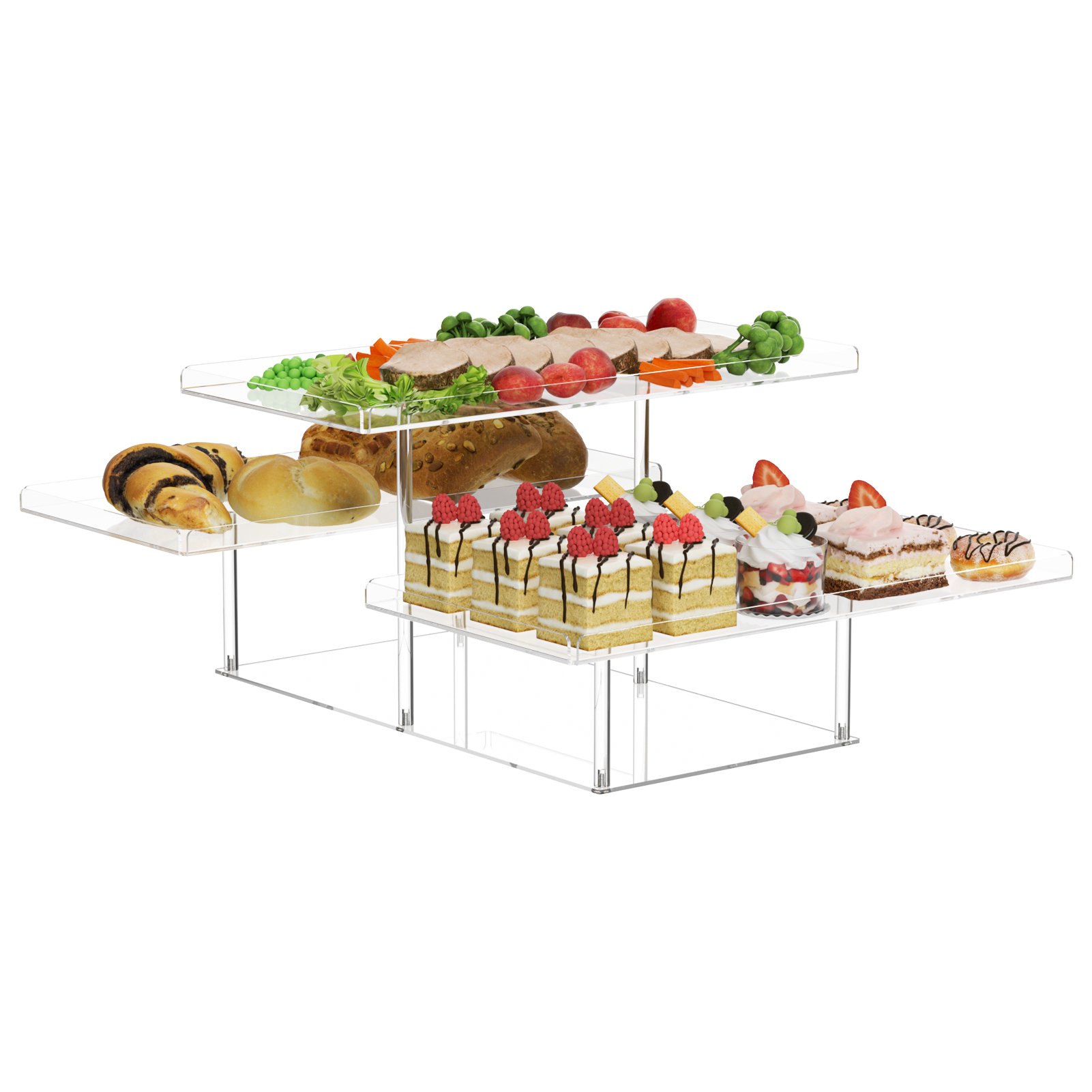 Prep & Savour 3 Tier Acrylic Serving Tray Buffet Dessert Cupcake ...