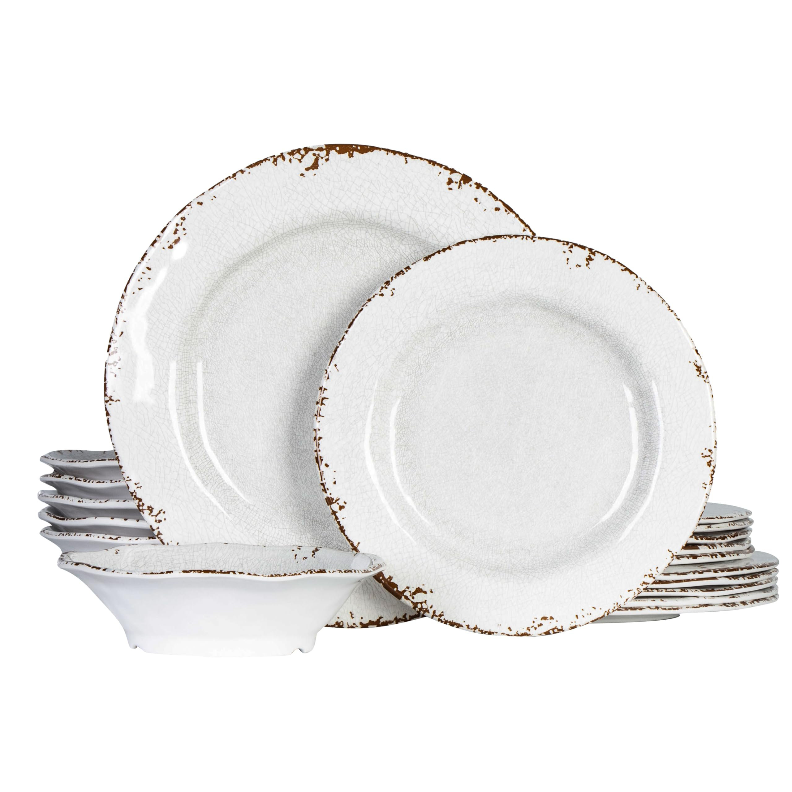 Gracie Oaks Lightweight And Unbreakable Outdoor Plates And Bowls Set,18 ...