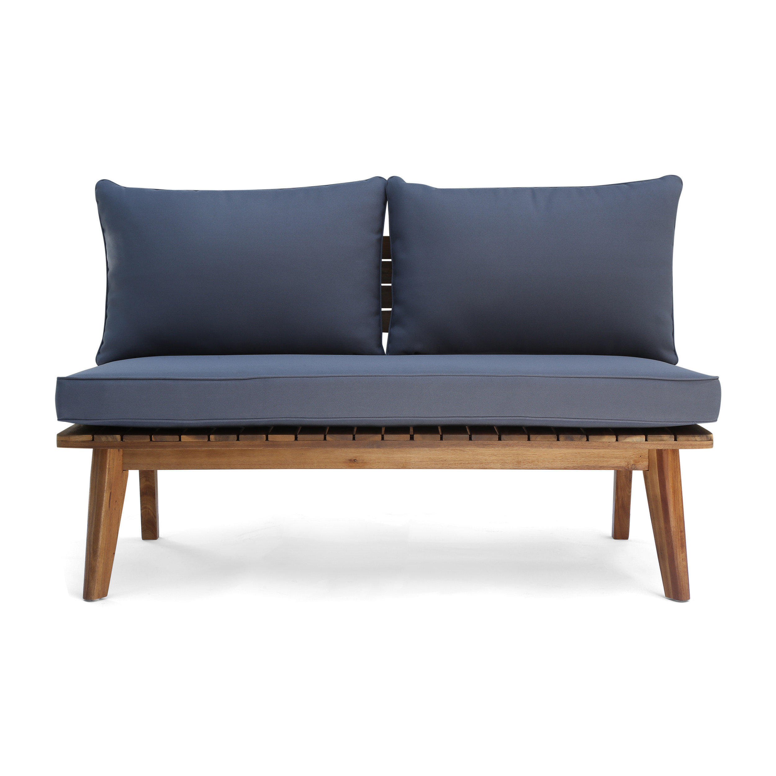 George Oliver Eller 48.75'' Acacia Outdoor Loveseat & Reviews | Wayfair