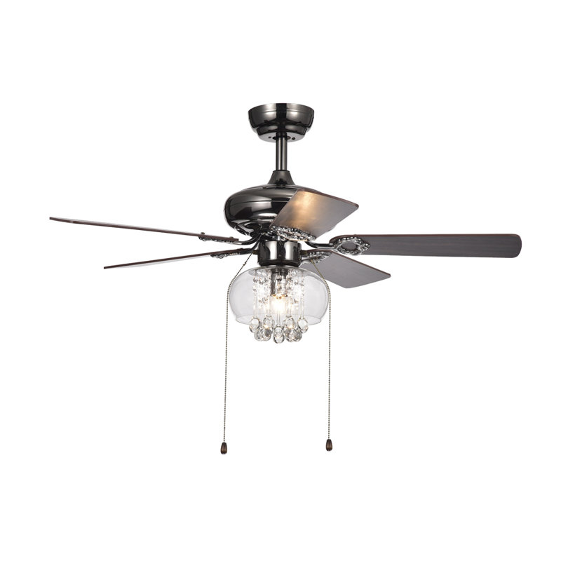 House of Hampton® 52" Lake Macquarie 5 - Blade Crystal Ceiling Fan with ...