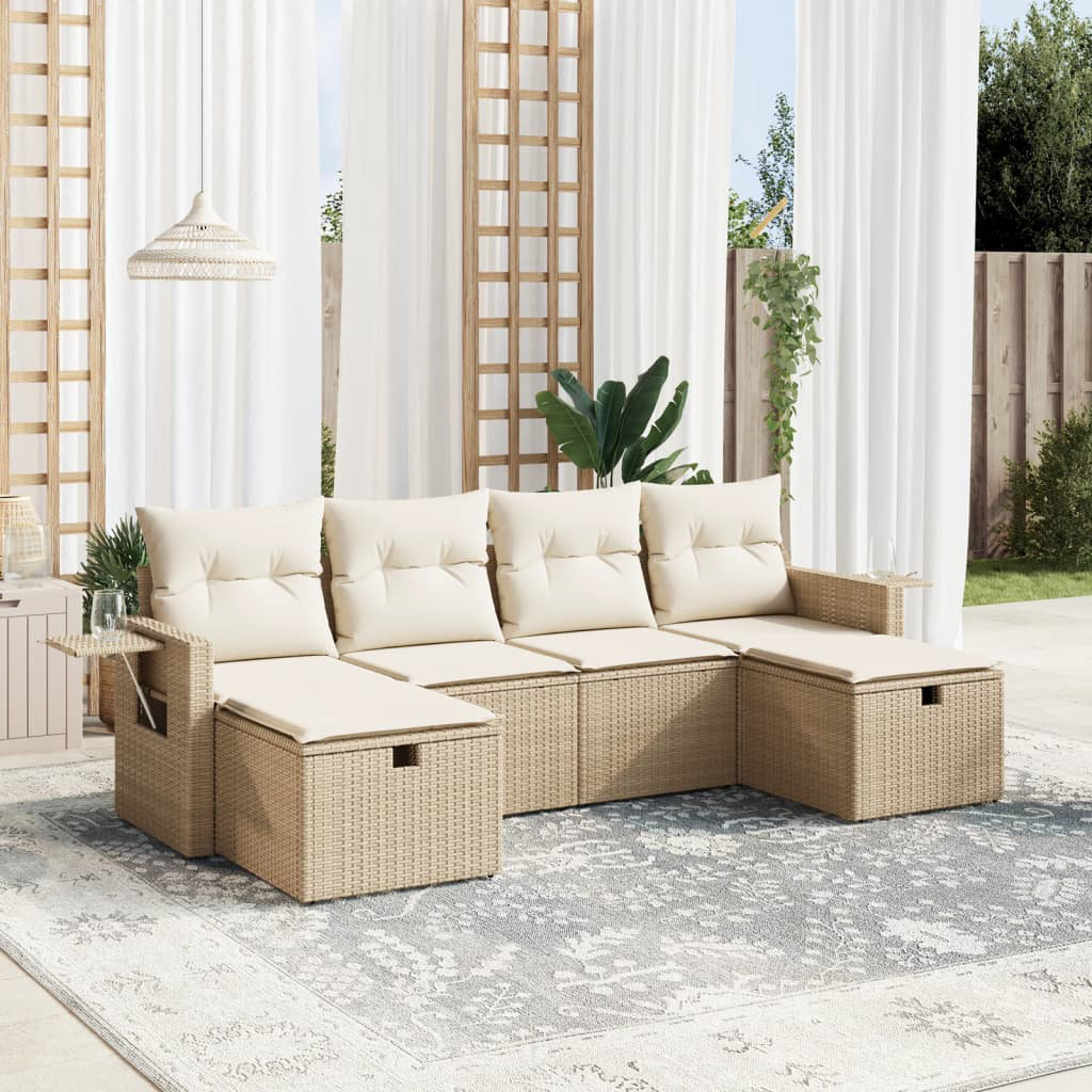 Vidaxl Garden Sofa Set Beige PE Rattan Large Modular Garden Sofa Set ...
