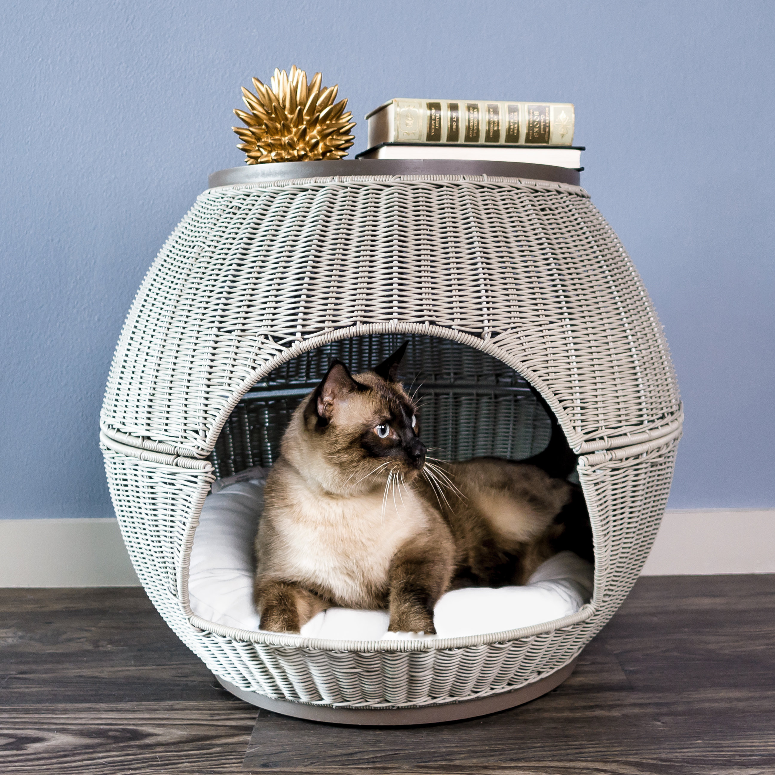 The Refined Feline Woven End Table Pet Dome & Reviews | Wayfair