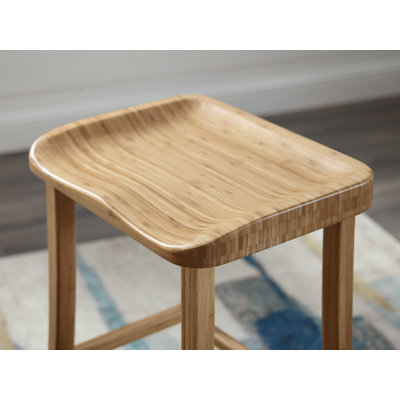 Winston Porter Branon Solid Wood Adjustable Height Stool & Reviews ...