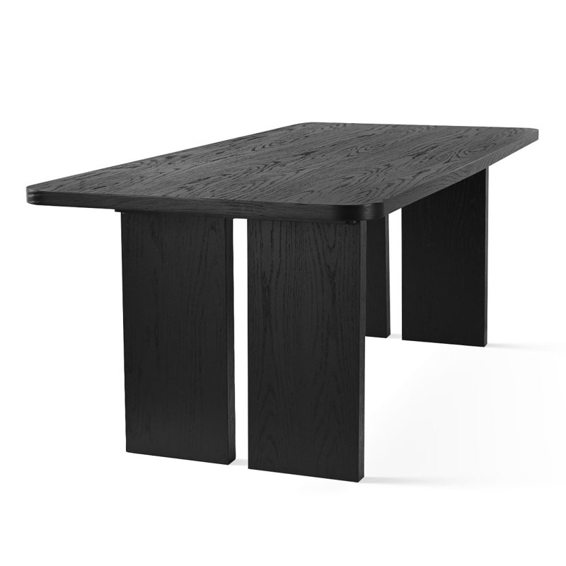 Latitude Run® Jayza 79'' Rectangular Black Solid White Oak Dinning ...