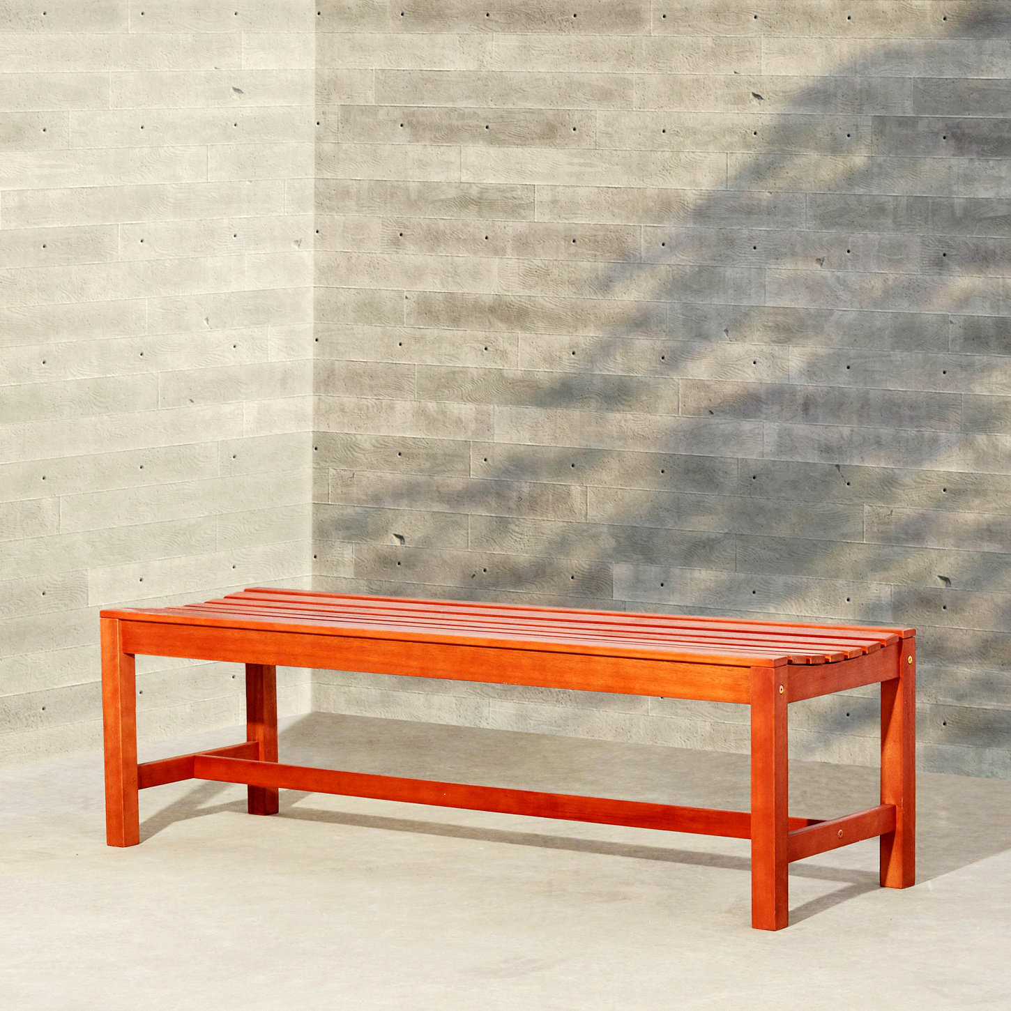 Lark Manor™ Armless Garden Bench, Patio Bench With Slatted Seat, 3 ...