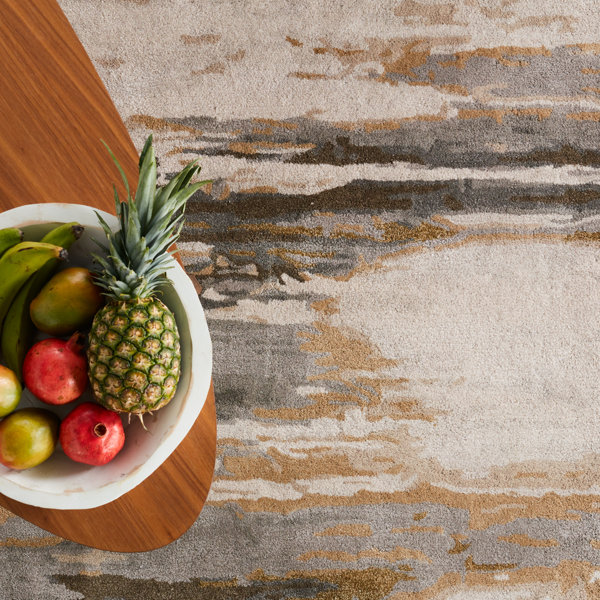 Ivy Bronx Fairlop Handmade Gray/Tan Rug | Wayfair