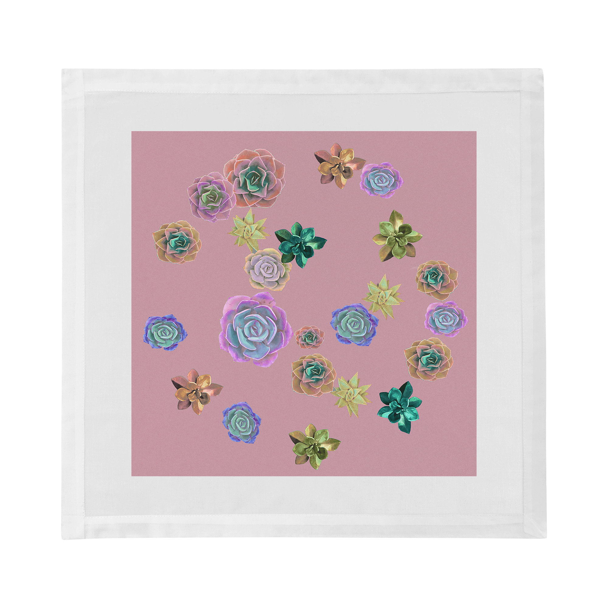 Nicolette Mayer Succulents Floating Cotton Sateen Dinner Napkins | Wayfair