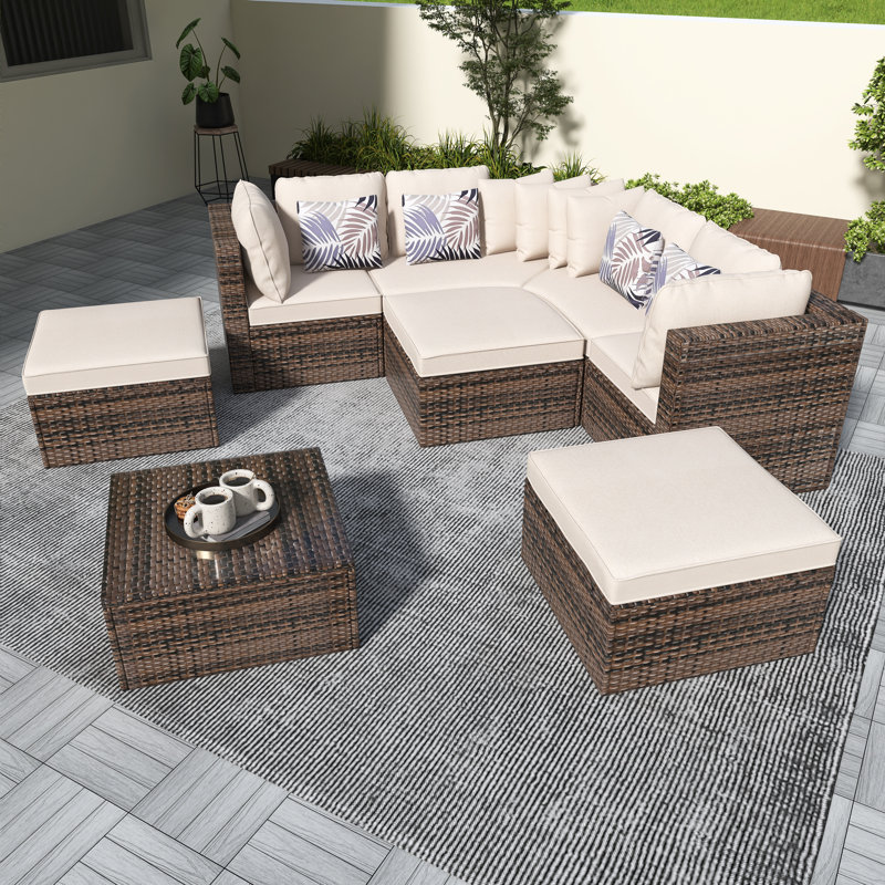 Latitude Run® 8-Piece Outdoor Wicker Sofa Set | Wayfair