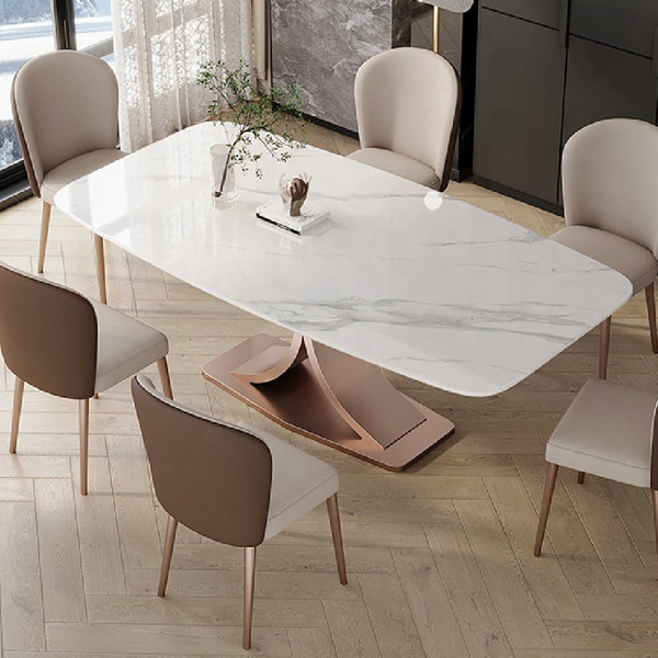 BLONSKI Bella Metal Base Dining Table - Wayfair Canada