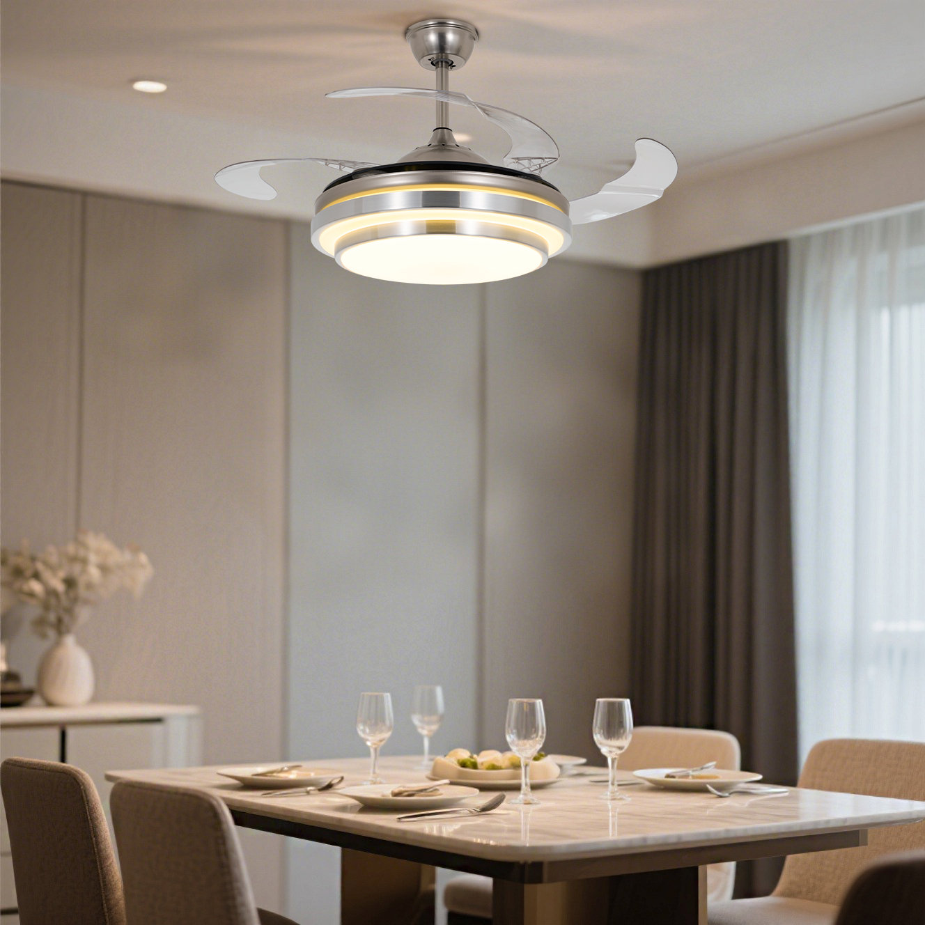 Wrought Studio™ 42-inch Silver Led Variable Frequency Invisible Fan ...
