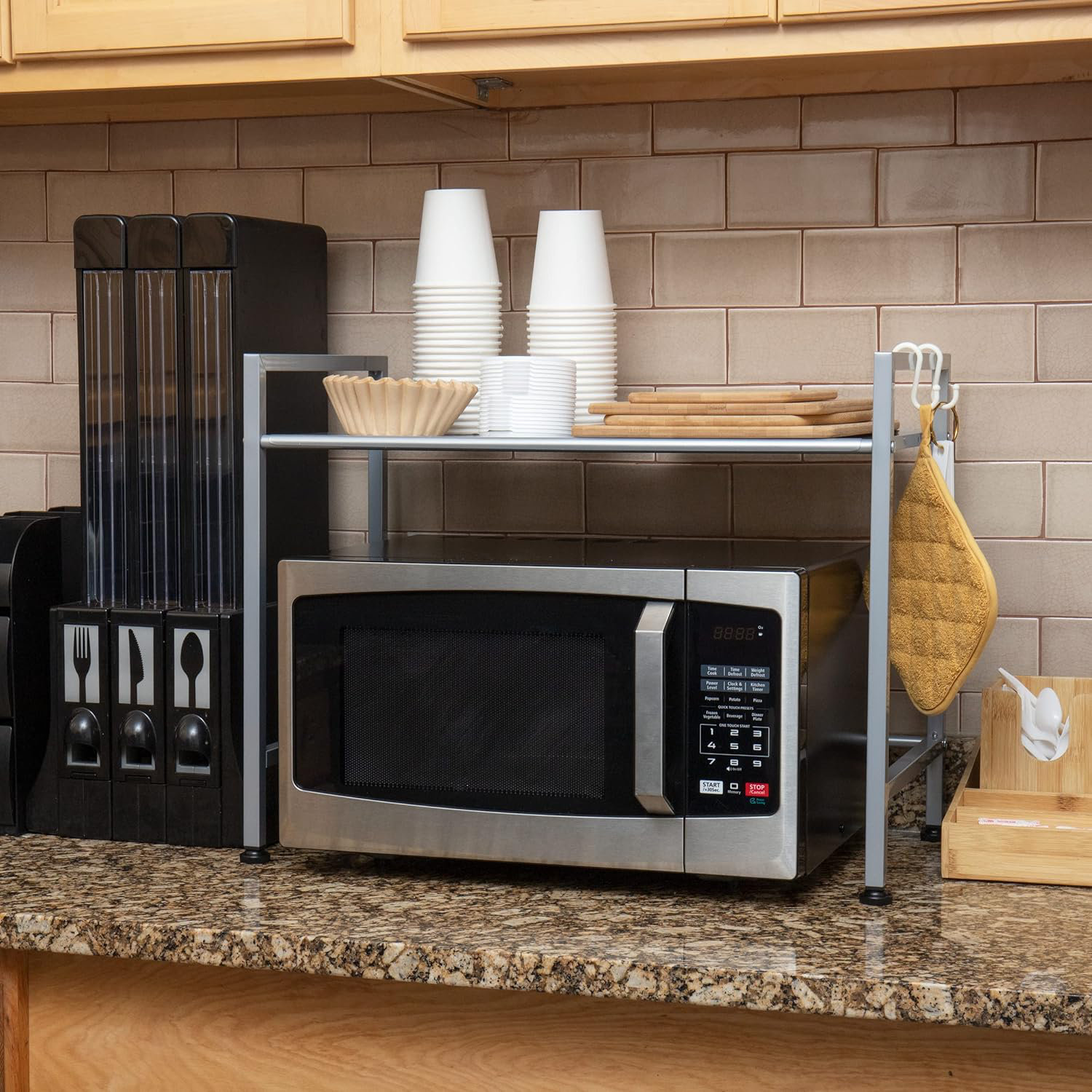 Ebern Designs Kitchen Storage, Microwave Stand, Shelf Organizer, Rack ...