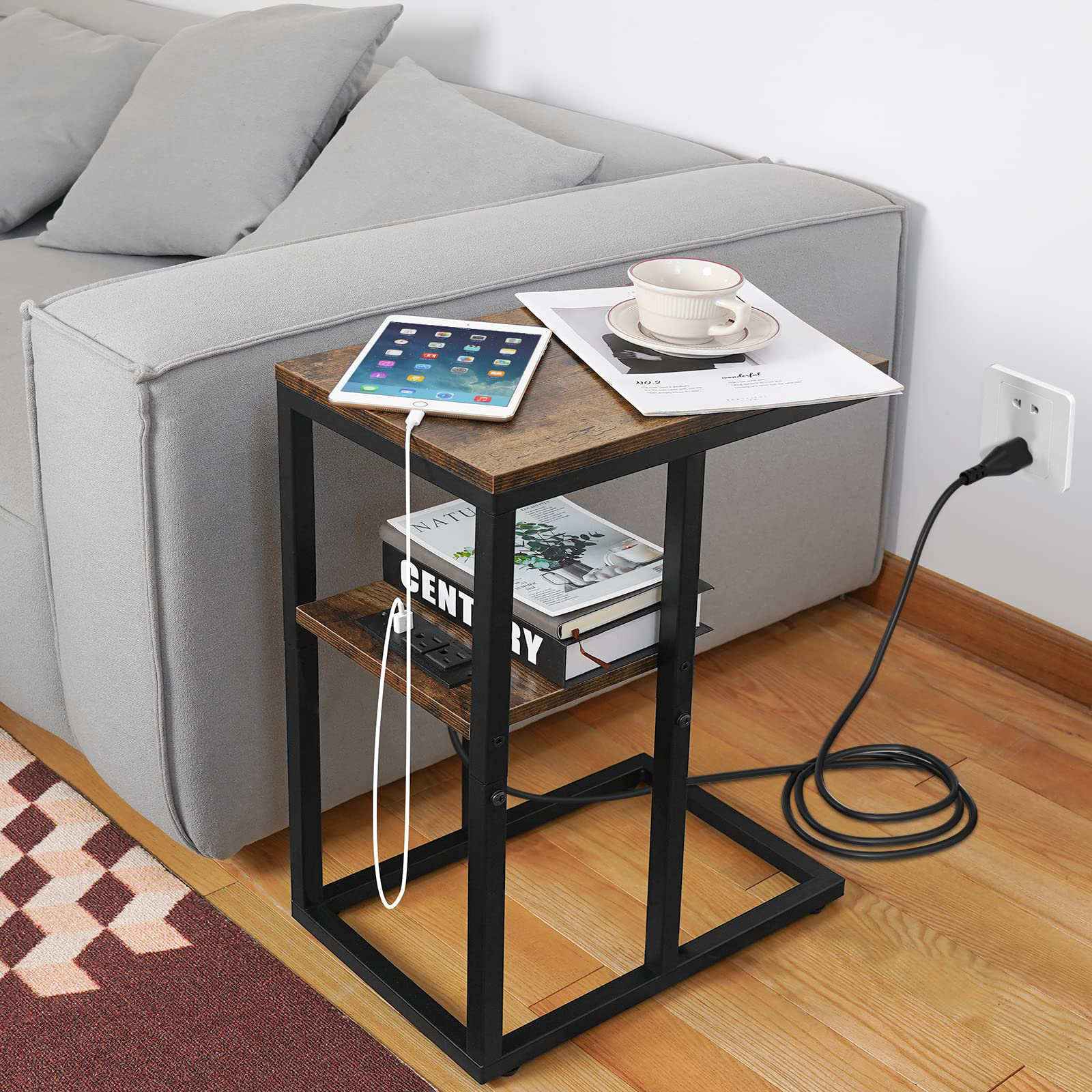 17 Stories Charter End Table and Built-In Outlets - Wayfair Canada