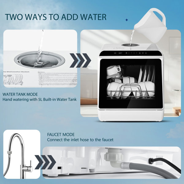 Simzlife Mini Portable Dishwasher Countertop Compact Dishwashers ...