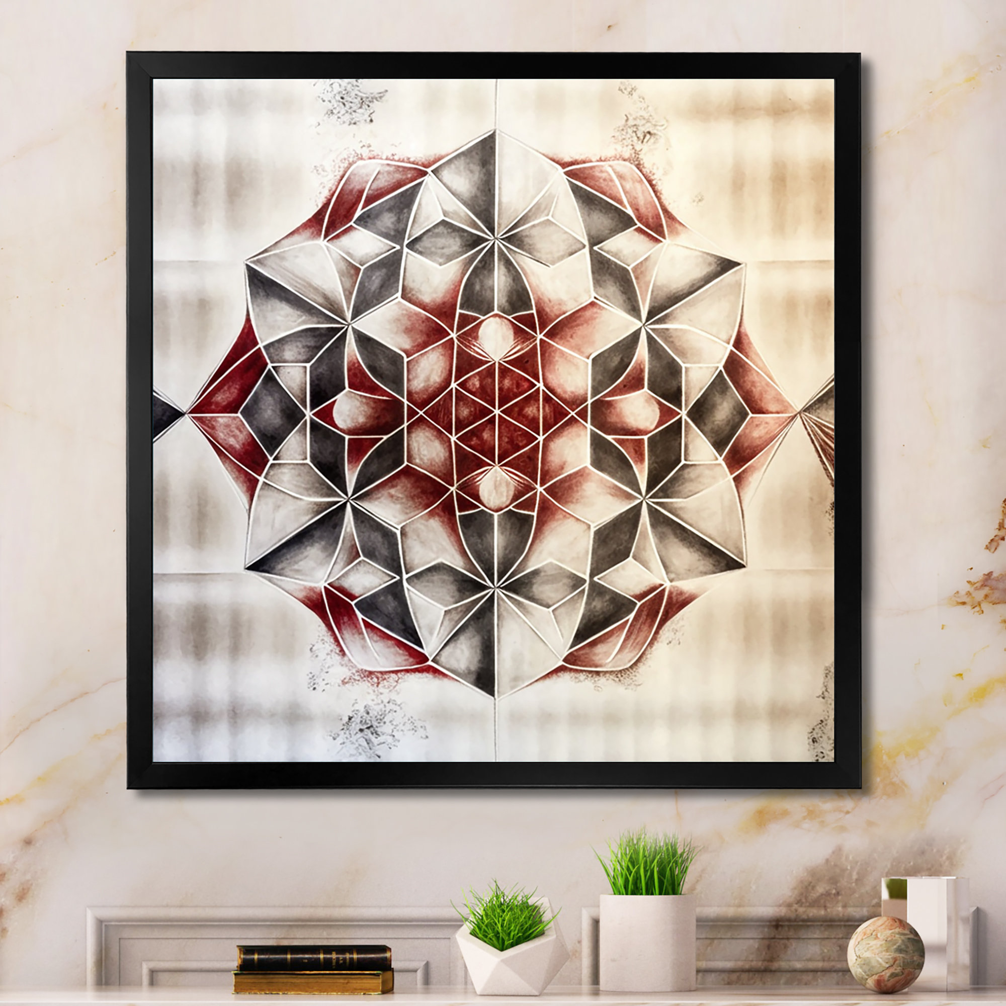 Design Art Fundamental Patterns Sacred Geometry V - Floater Frame Print ...