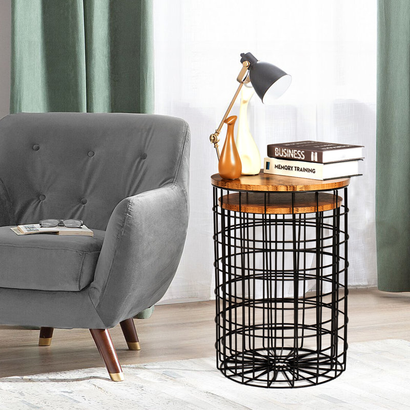 17 Stories Calavar Tray Top Frame Nesting Tables with Storage | Wayfair