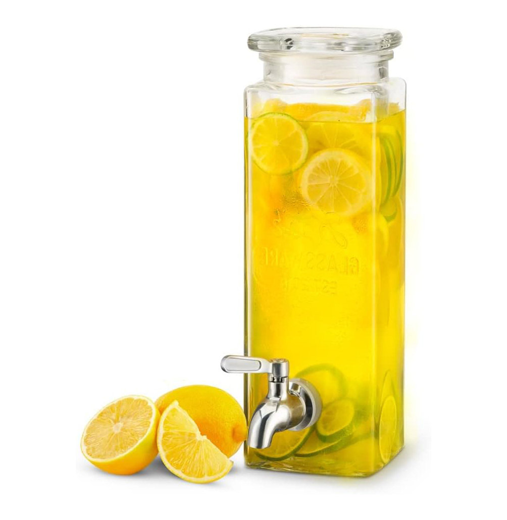 MODVAT 80 oz Glass Drink Dispenser, Beverage dispenser with Leak-Proof ...