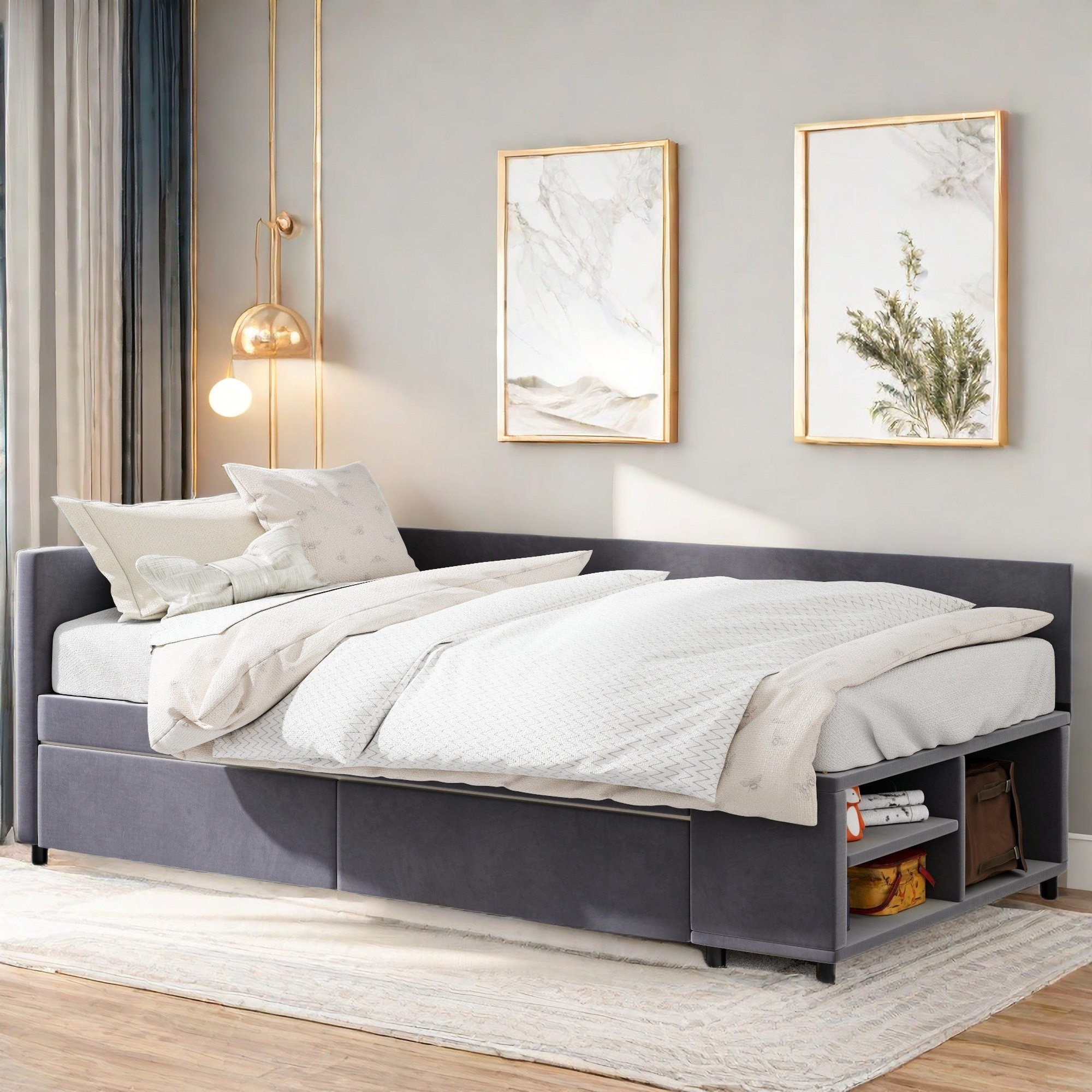Mercer41 Ailse Daybed With Built-in Side Storage And 2 Drawers | Wayfair
