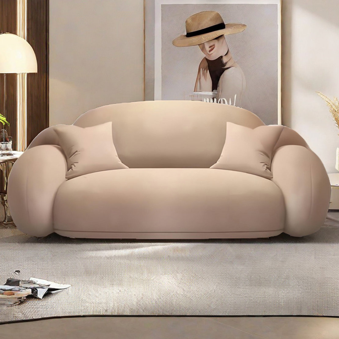 Comfort Zone Furniture.e Fabric Sofa Skin Feeling Plush Simple Light ...